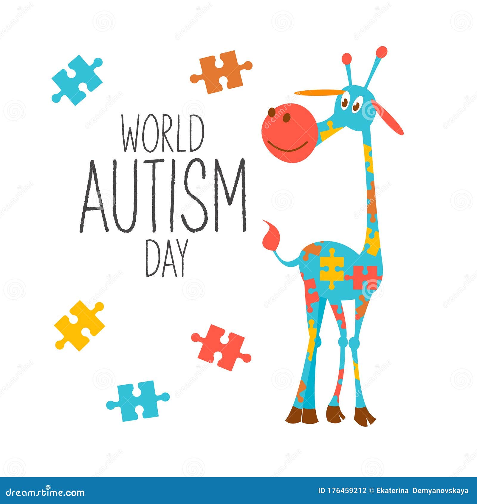World Autism Day. Vector Illustration in Cartoon Style Stock Vector ...