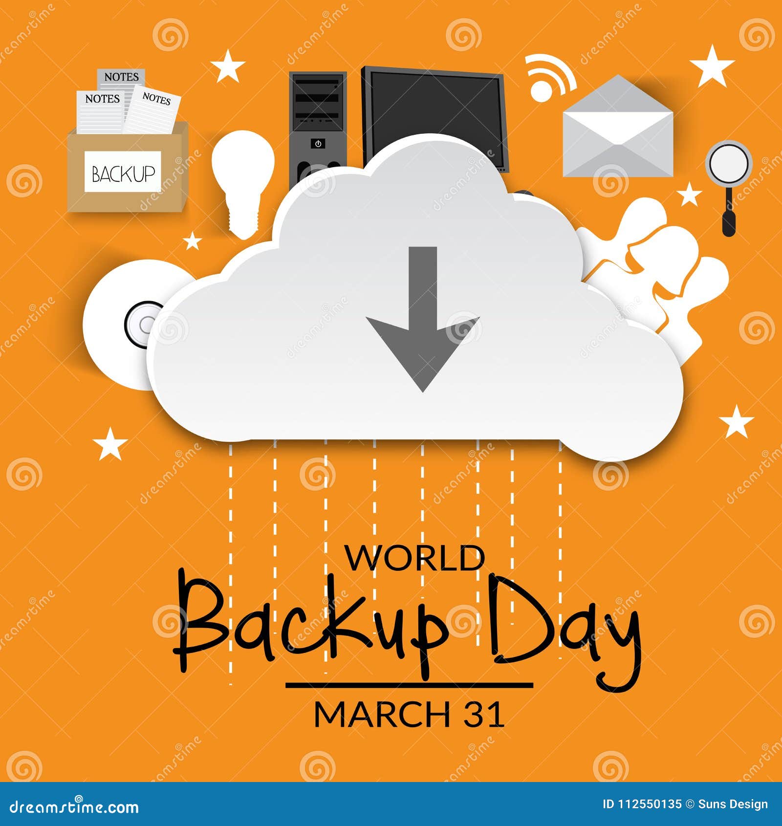 World Backup Day. stock illustration. Illustration of isolated - 112550135