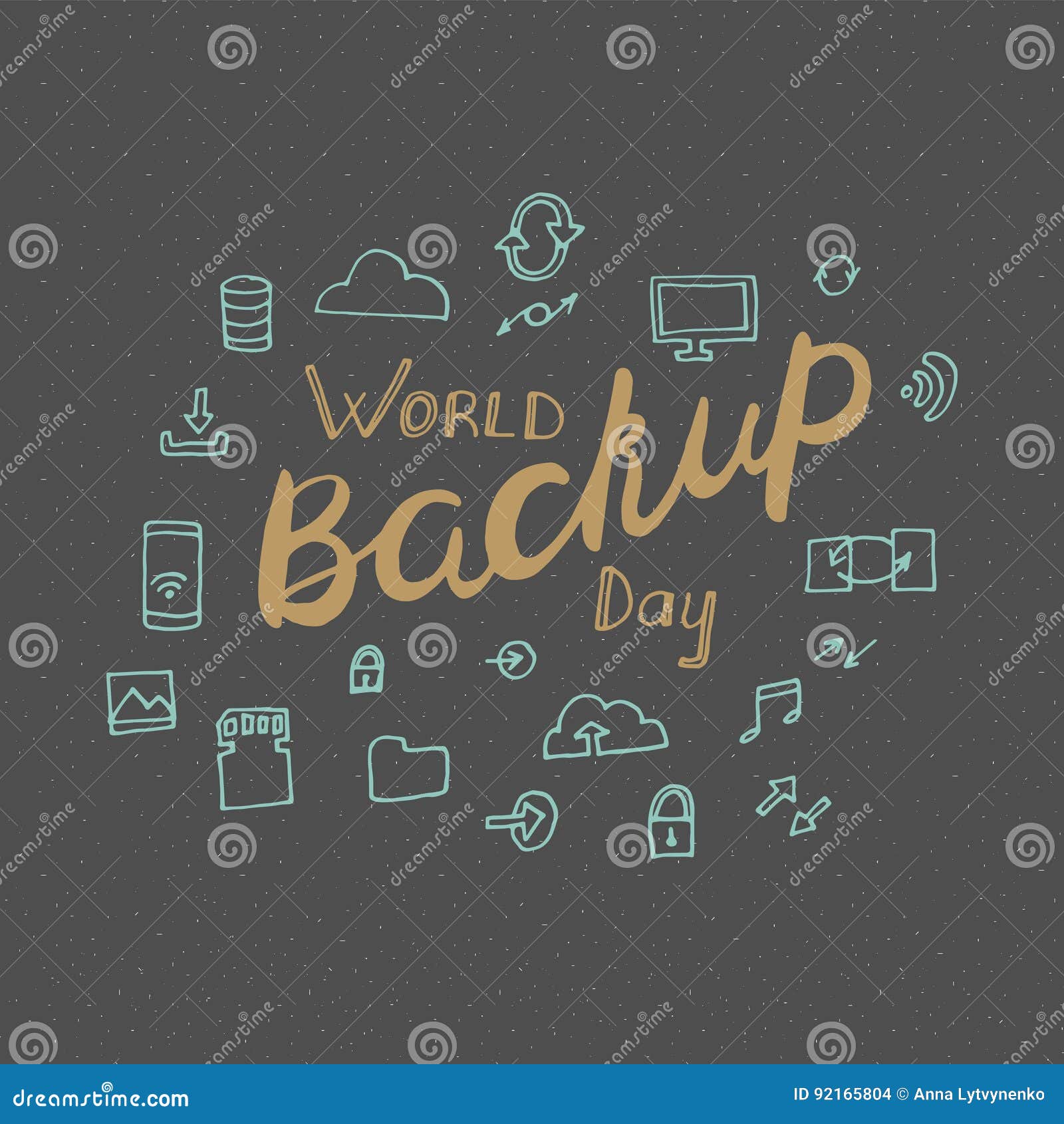 World Backup Day Poster, Hand Drawn Style Stock Illustration ...