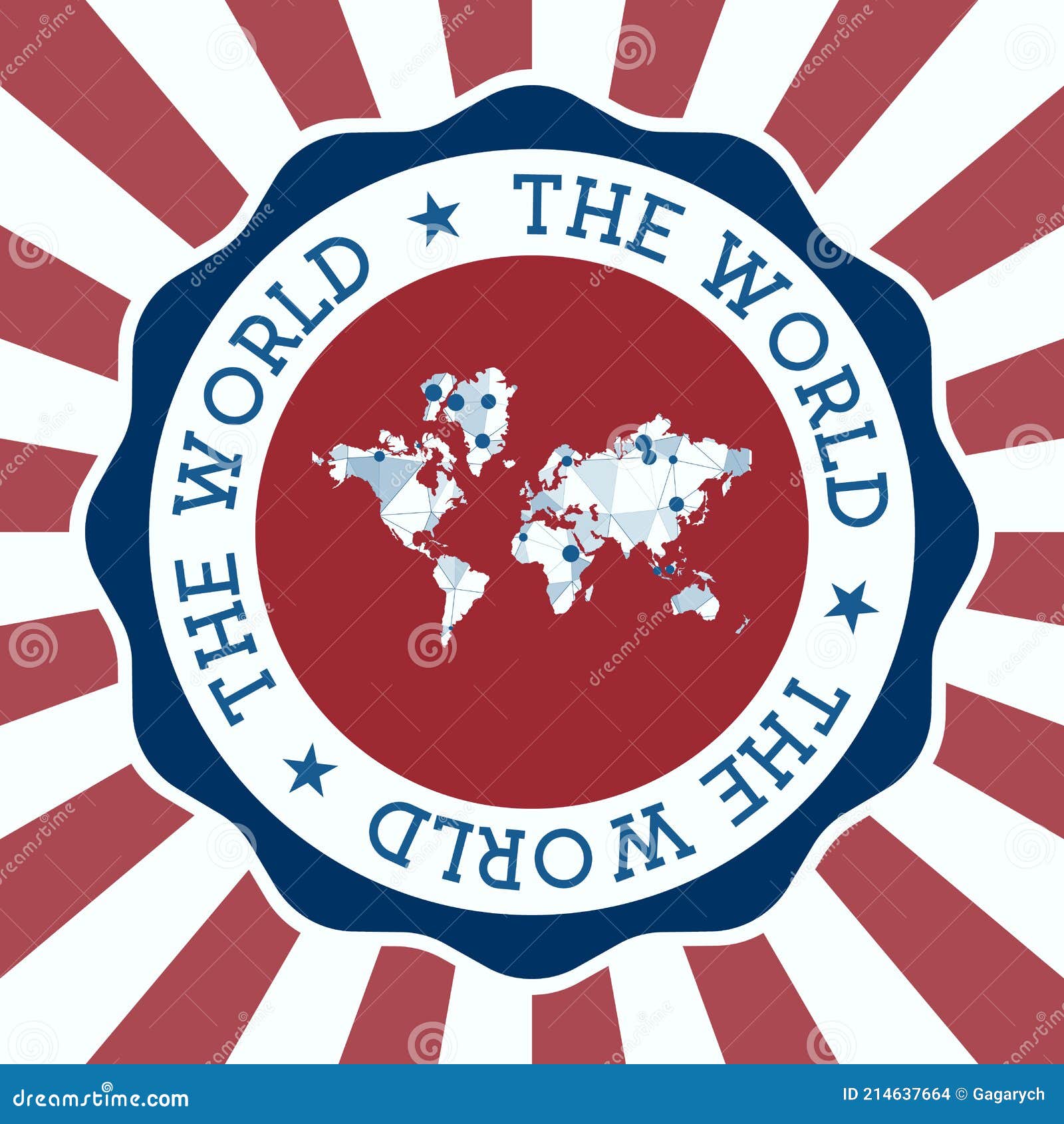 The World Badge. stock vector. Illustration of grid - 214637664