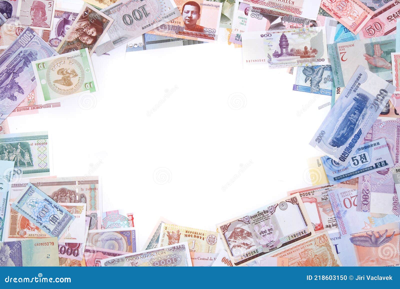 World banknote collection stock photo. Image of world - 218603150