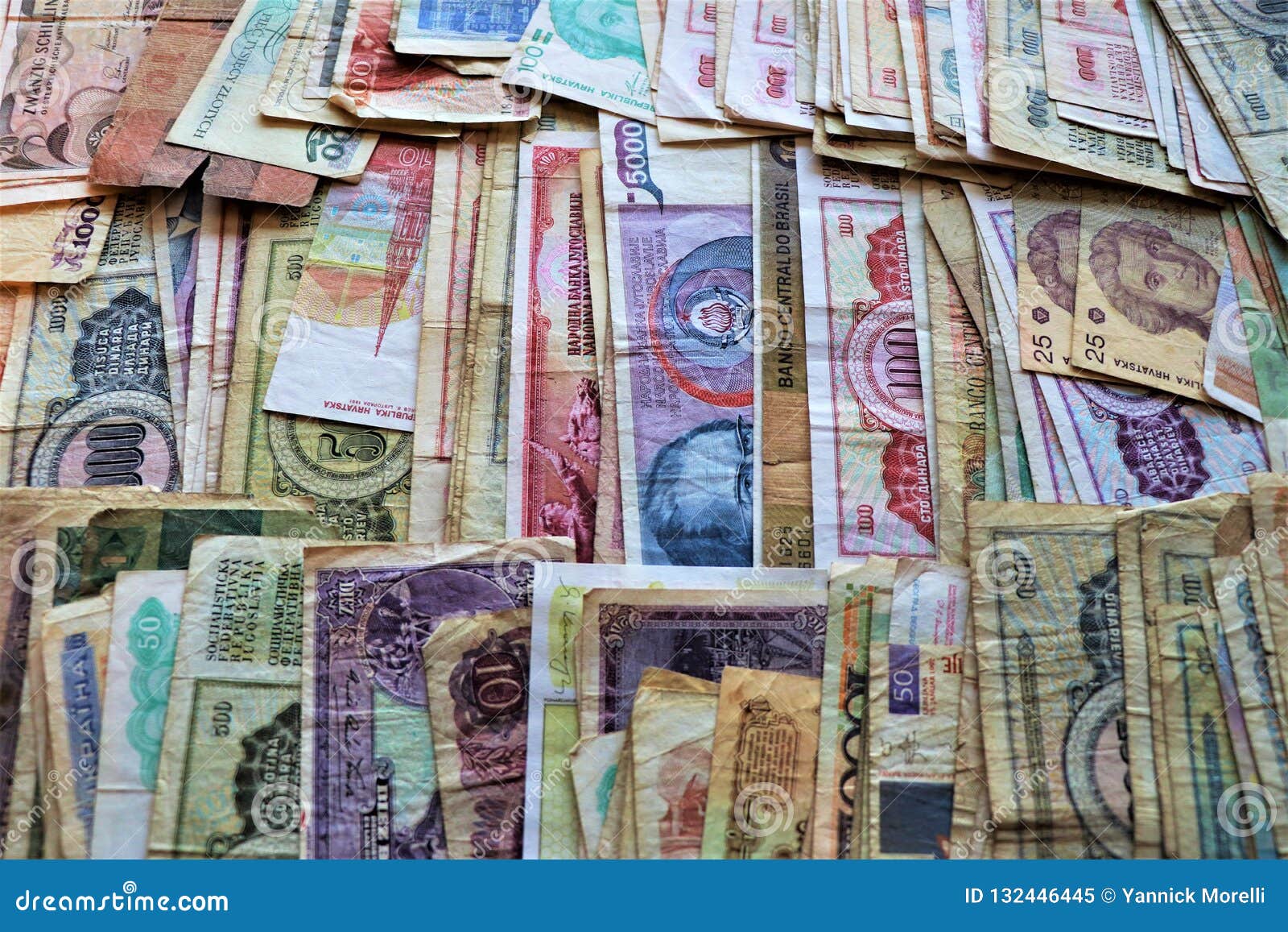 World Banknotes Assortment. Numismatic Collection. Stock Image - Image ...