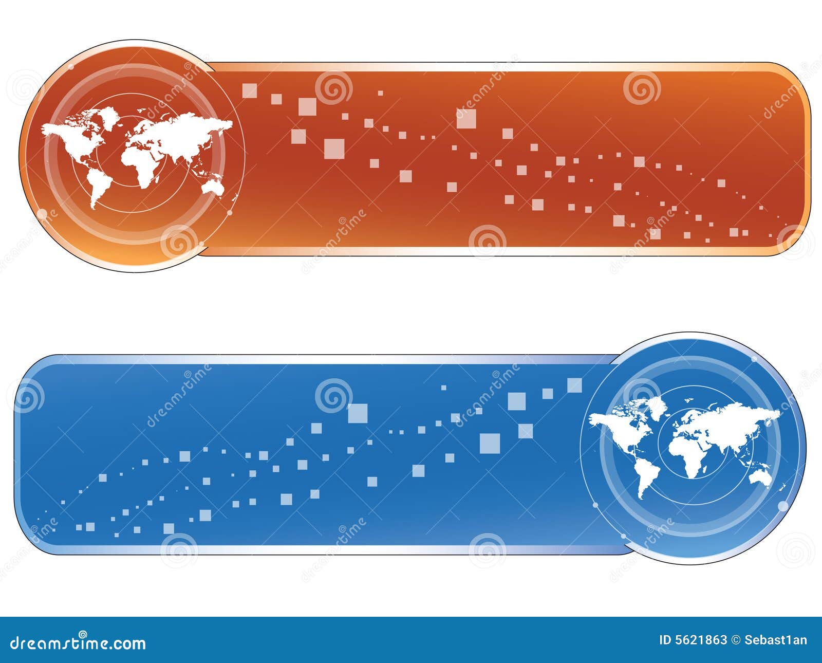 World Map Banners Cartoon Vector | CartoonDealer.com #5964161