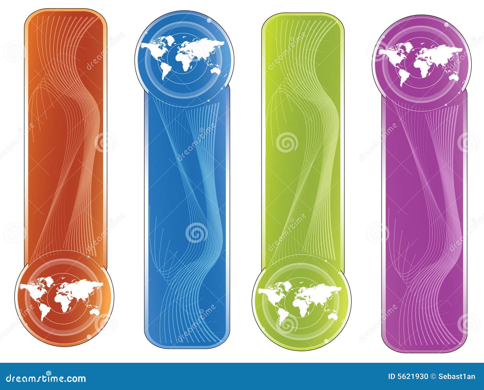 World Map Banners Cartoon Vector | CartoonDealer.com #5964161