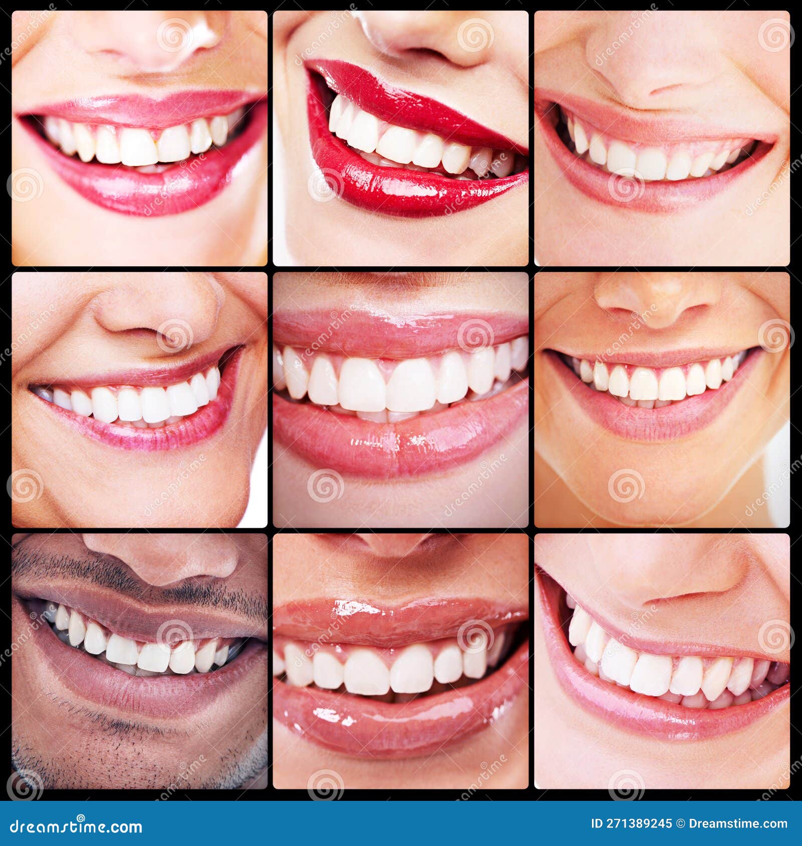 The World of Beautiful Teeth. Composite Image of Peoples Mouths. Stock ...