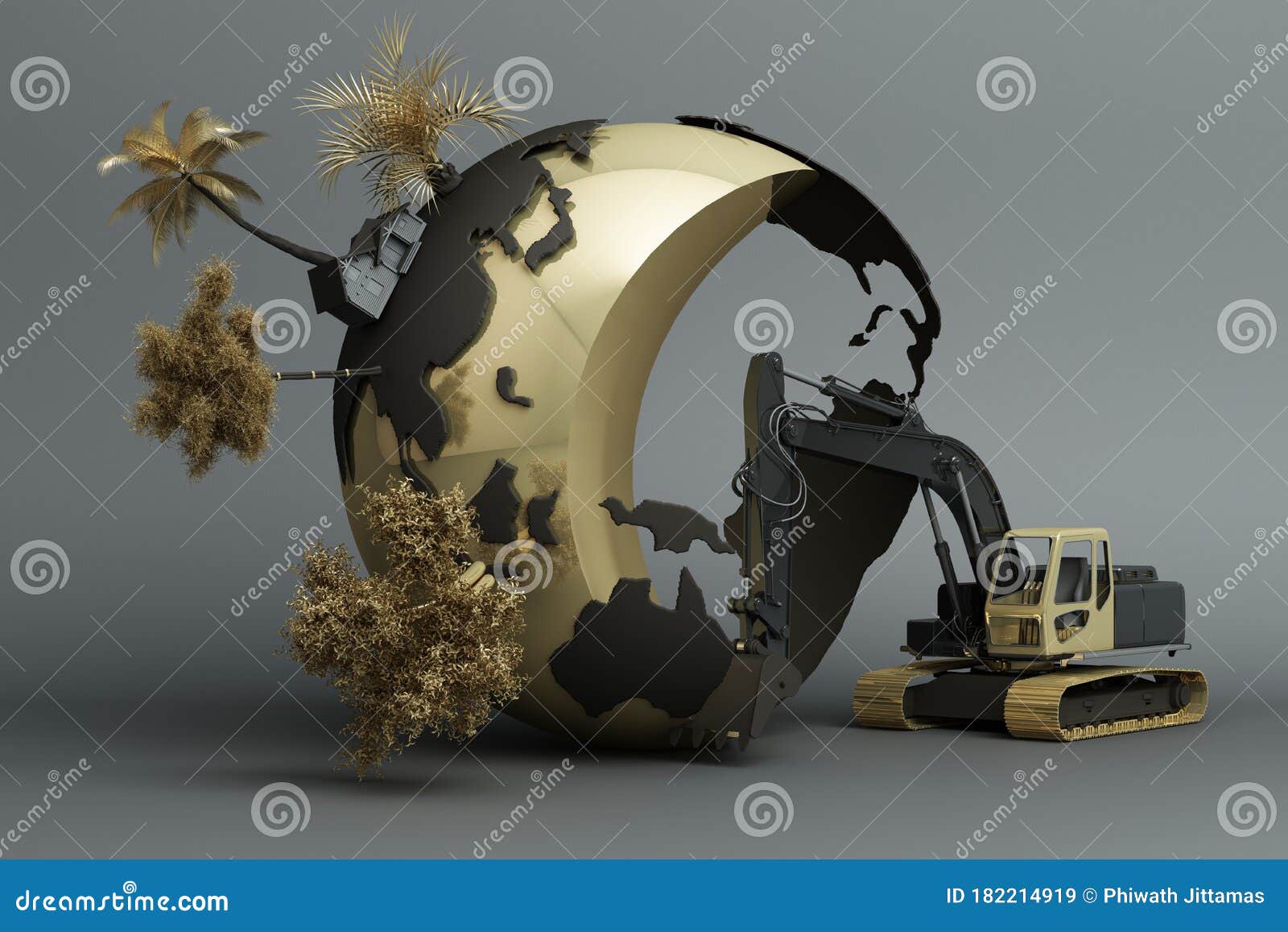 The World is Being Destroyed by Human`s Hand Stock Illustration ...