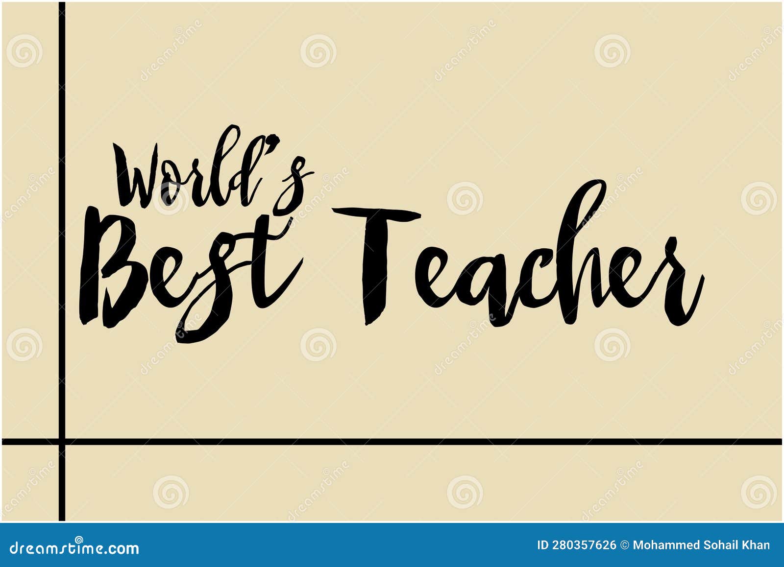 World Best Teacher Bold Typography Text Lettering Quote Vector Design ...