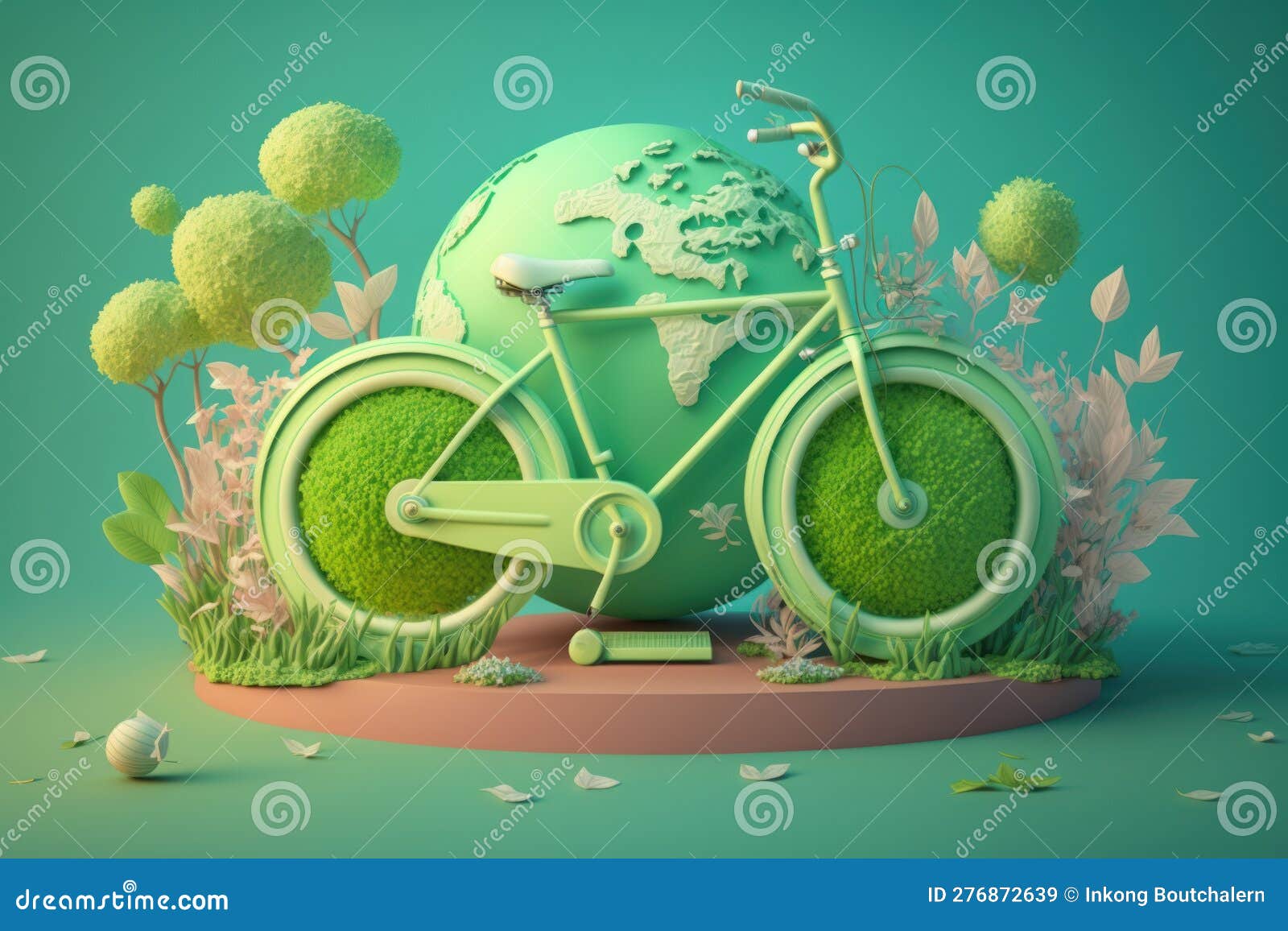 World Bicycle Day on Green Background, Eco Friendly Bicycle Concept ...