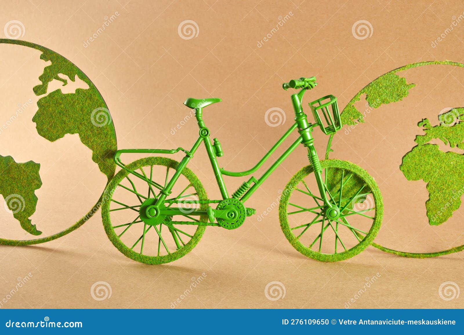 World Bicycle Day. Green Bicycle and World. Environment Preserve. Stock ...