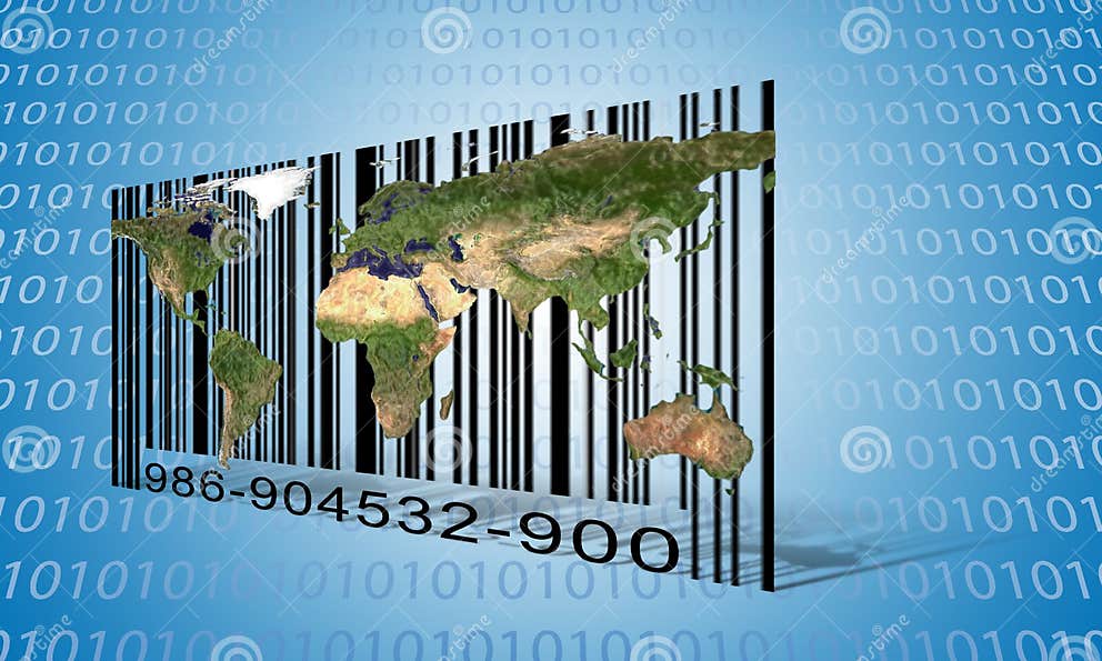 World Binary Bar code stock illustration. Illustration of consumer ...