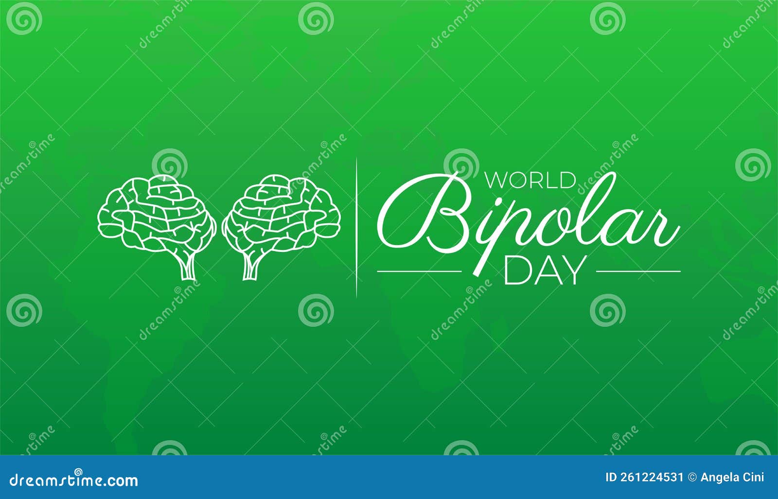 World Bipolar Day Background Illustration Banner with Brains Stock ...