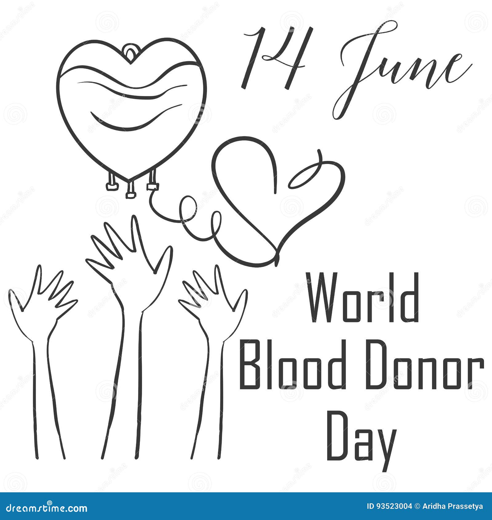 World Blood Donor Day Doodle Style Stock Vector - Illustration of ...