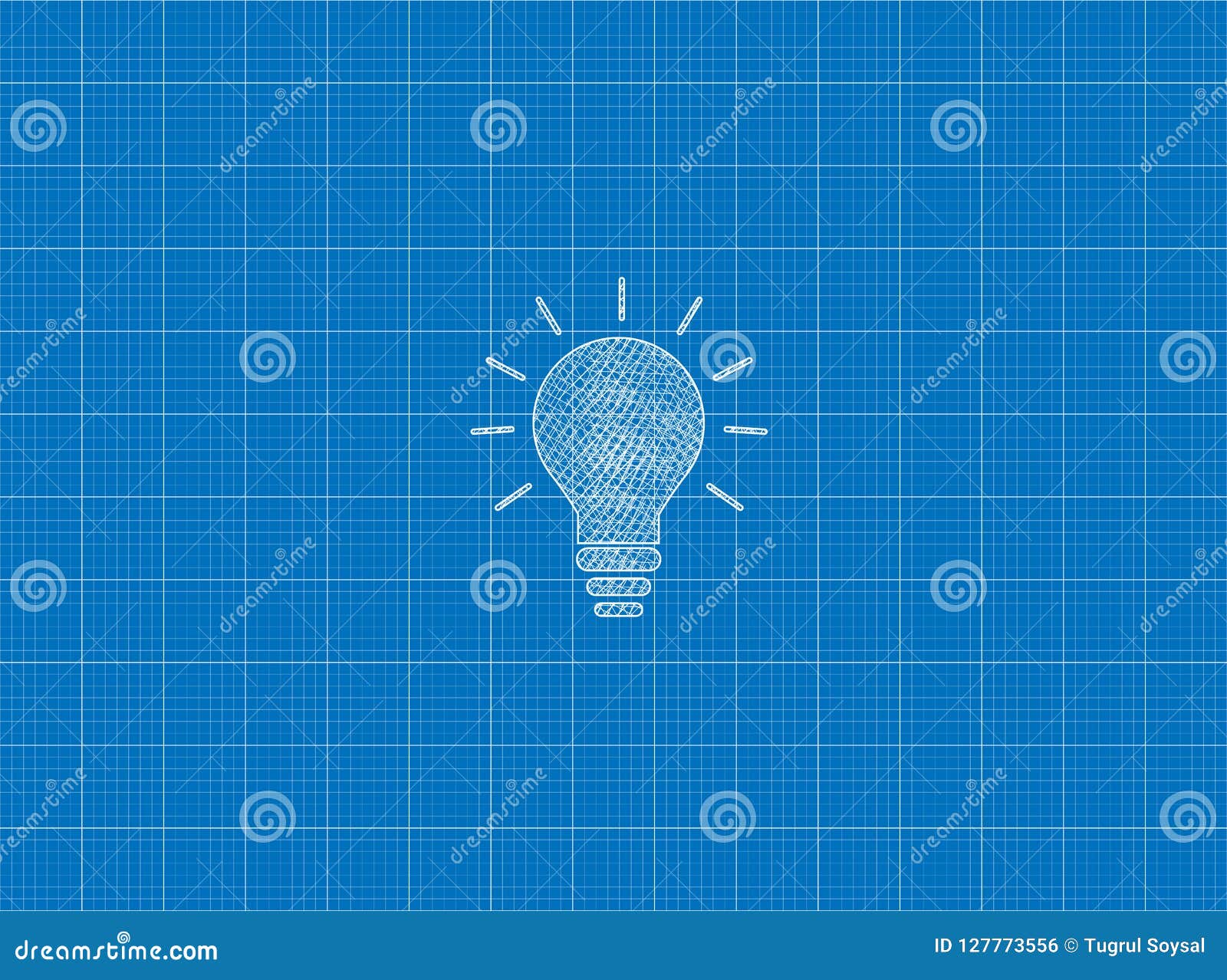 Blueprint of only Bulb Lamp Stock Illustration - Illustration of ...