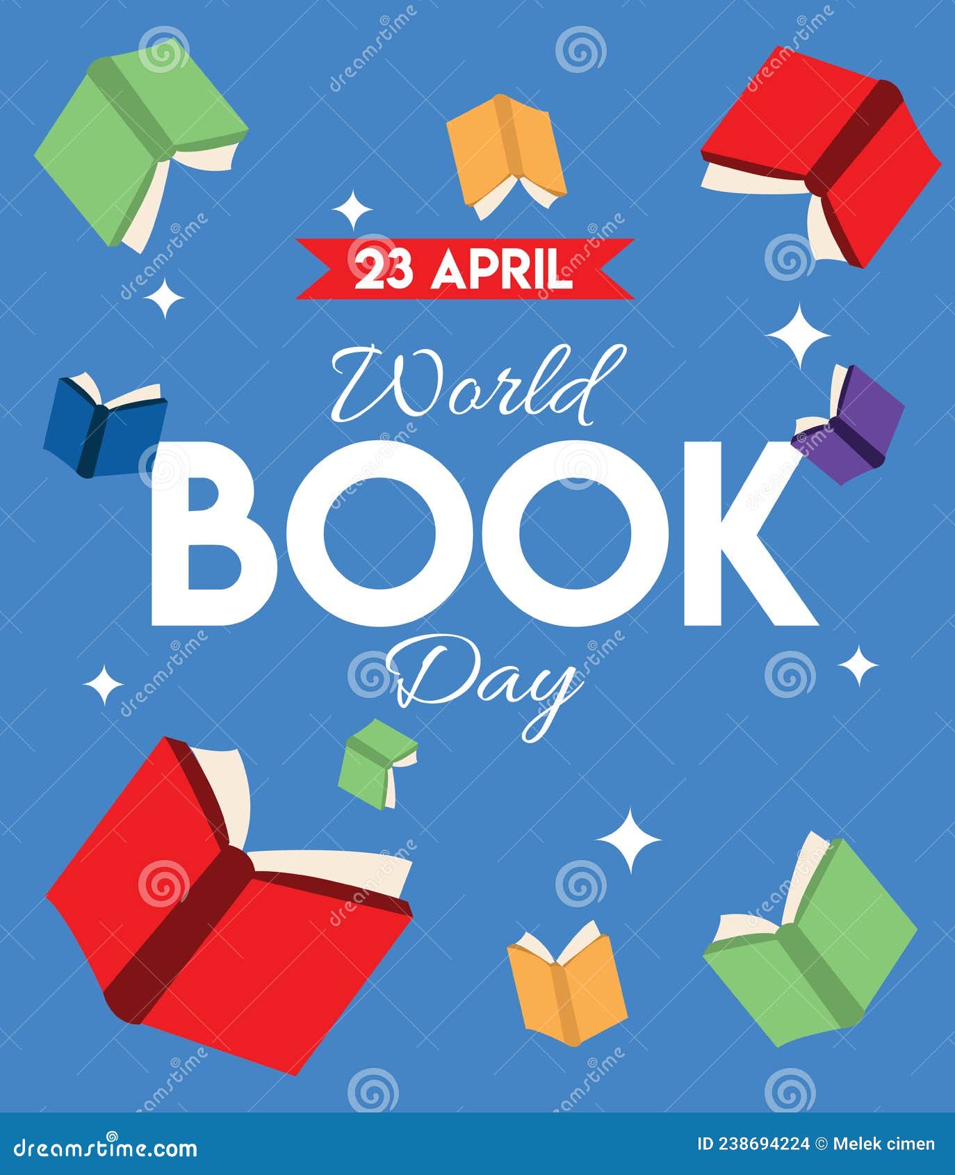 World Book Day 23 April Vector Stock Vector - Illustration of education ...