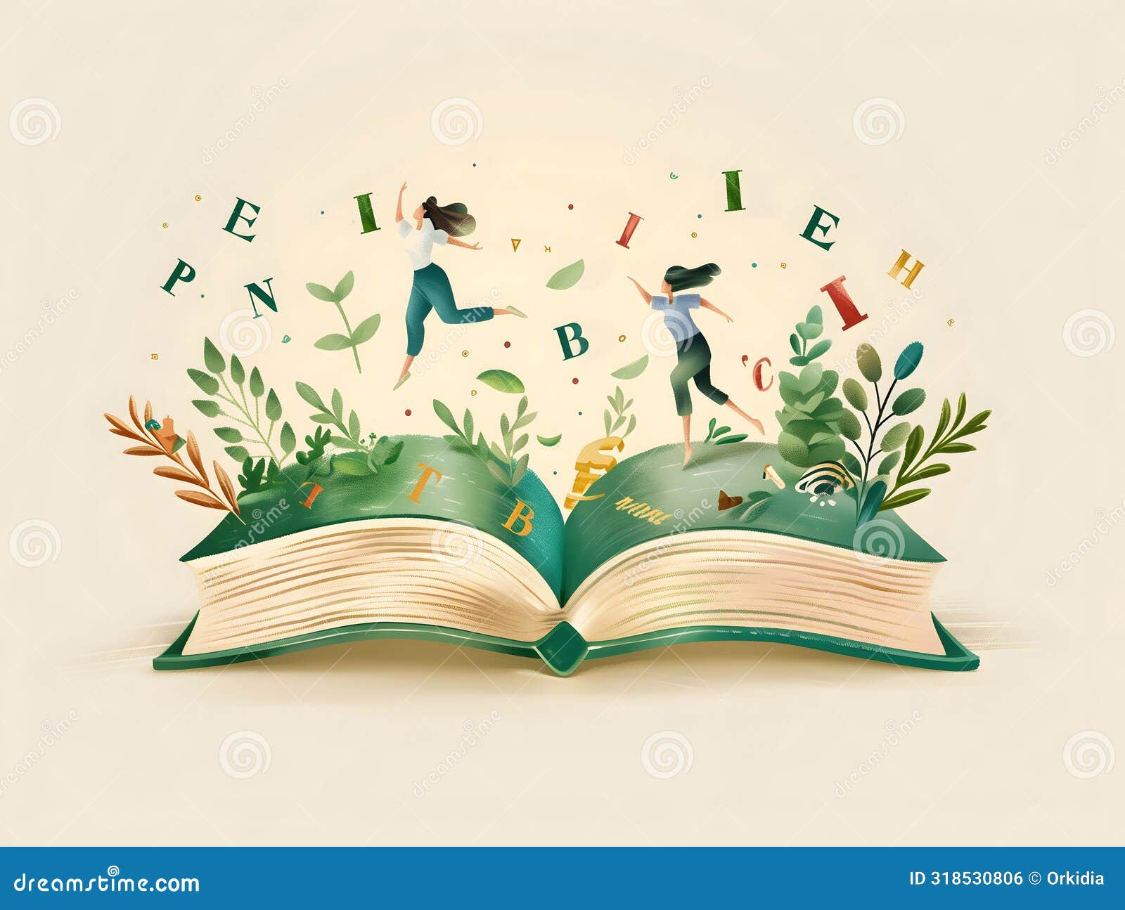 World Book Day Design - a Magic Nature Book Stock Illustration ...