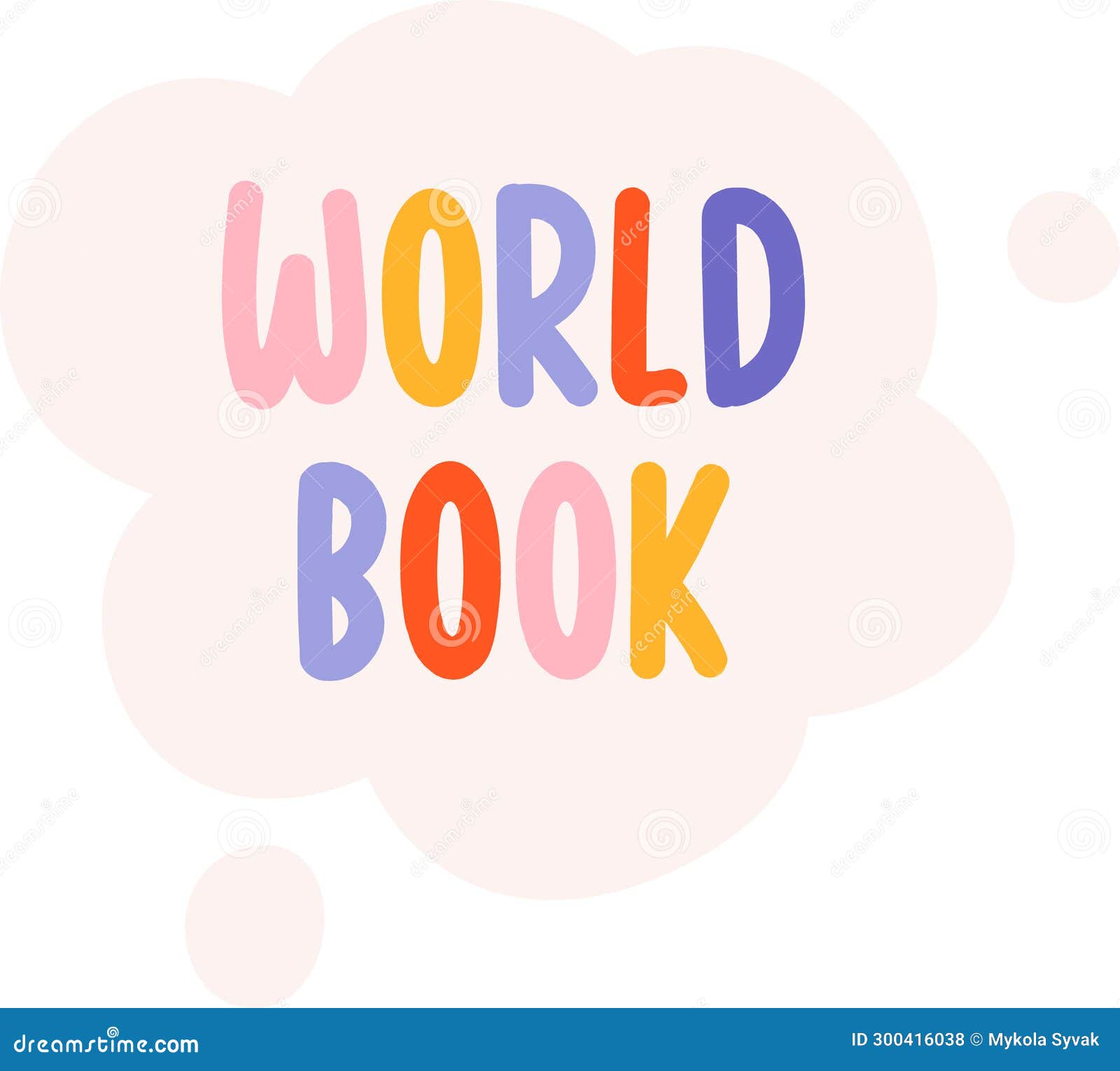 World Books Lettering Cloud Stock Illustration - Illustration of school ...