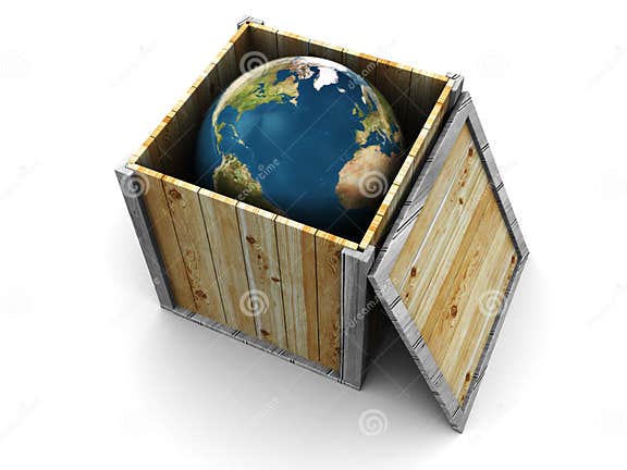 World in the box stock illustration. Illustration of plank - 8181234