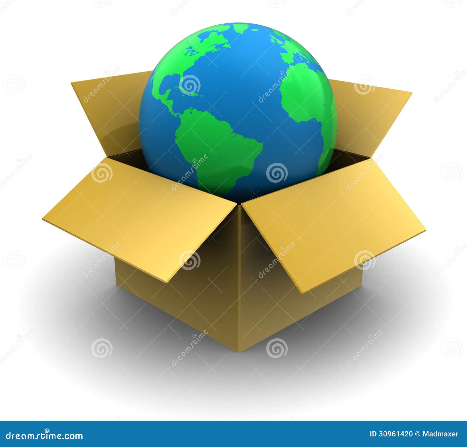 World in box stock illustration. Illustration of open - 30961420