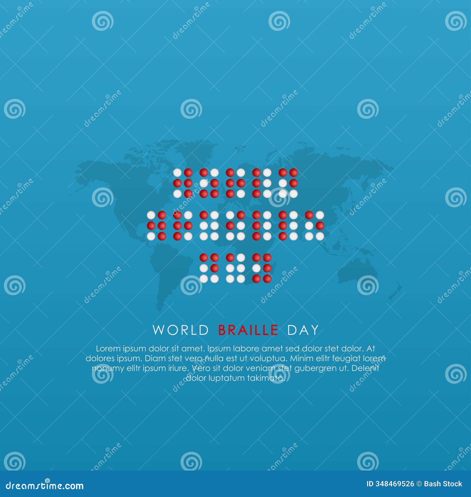 World Braille Day on 4 January with a Banner on a Blue Background Stock ...