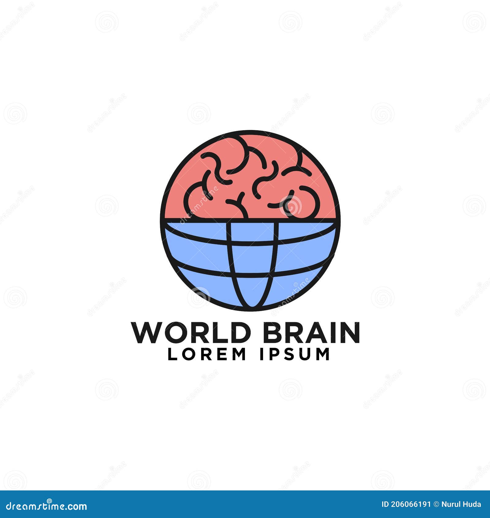 World Brain Logo Design Illustration Vector Icon Symbol Modern Stock ...