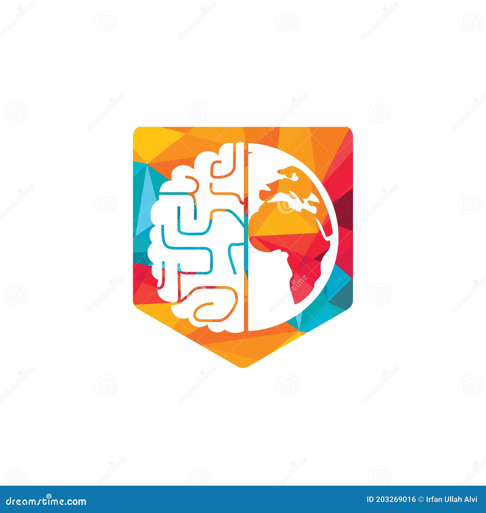 World Brain Vector Logo Template. Stock Vector - Illustration of ...