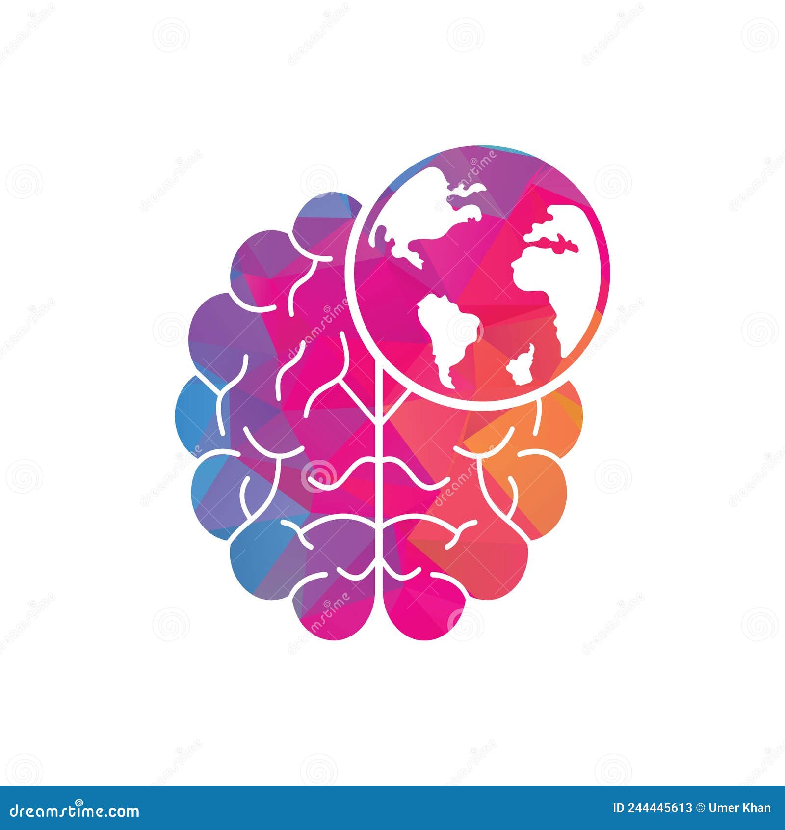 World Brain Vector Logo Template. Stock Vector - Illustration of ...
