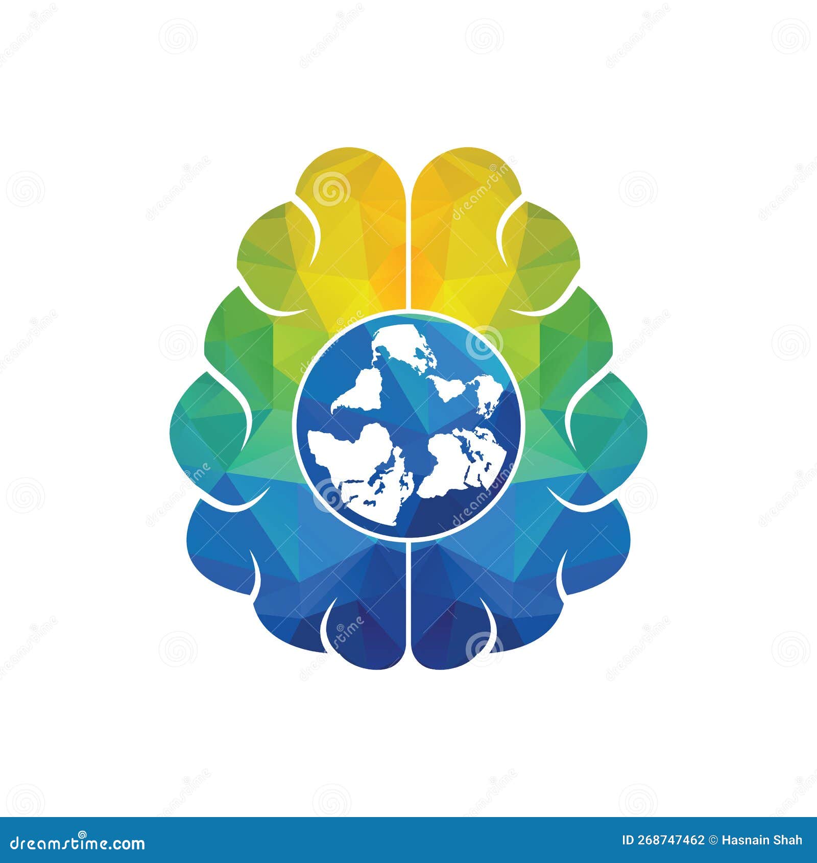 World Brain Vector Logo Template. Stock Vector - Illustration of system ...