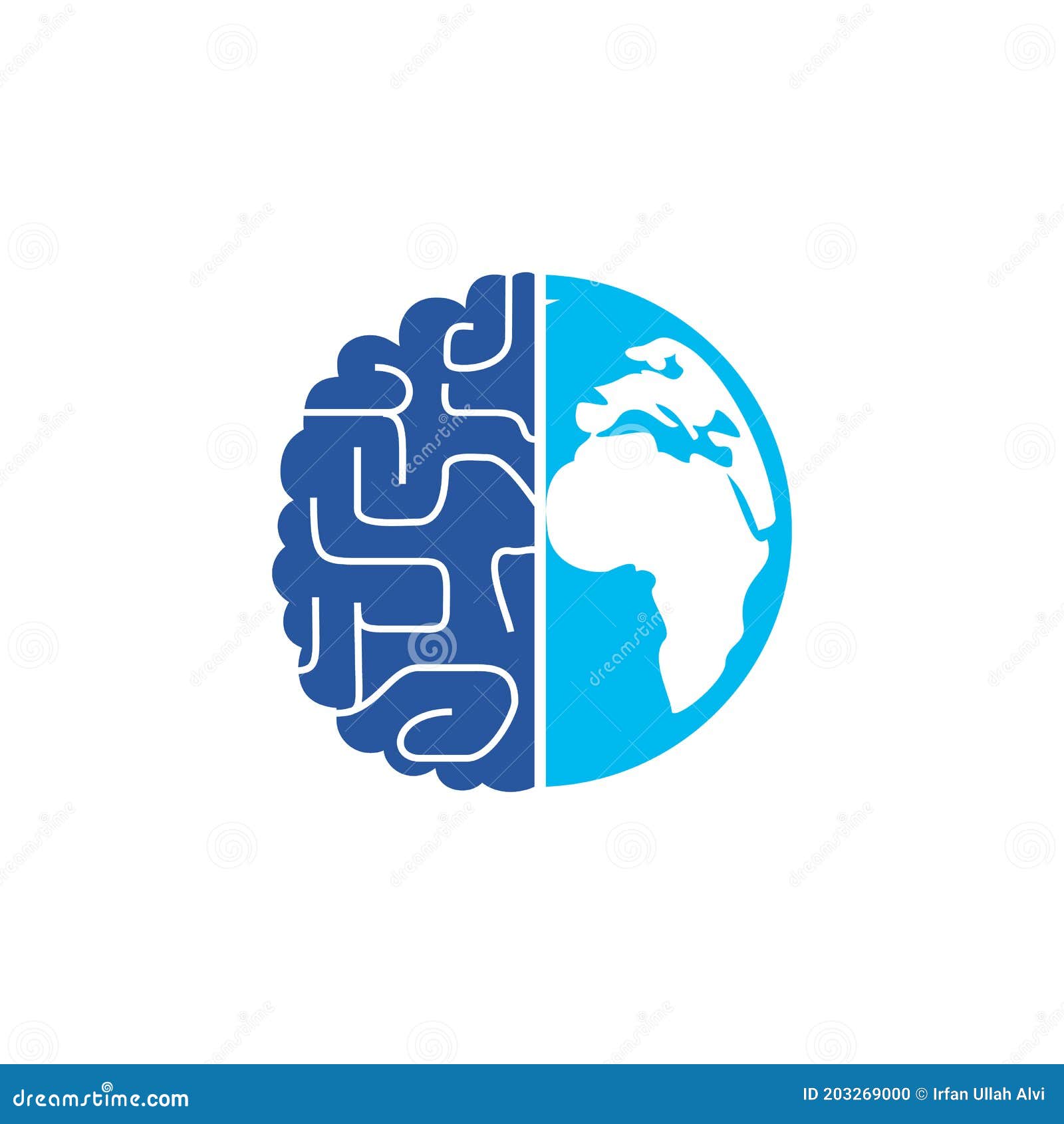 World Brain Vector Logo Template. Stock Vector - Illustration of ...