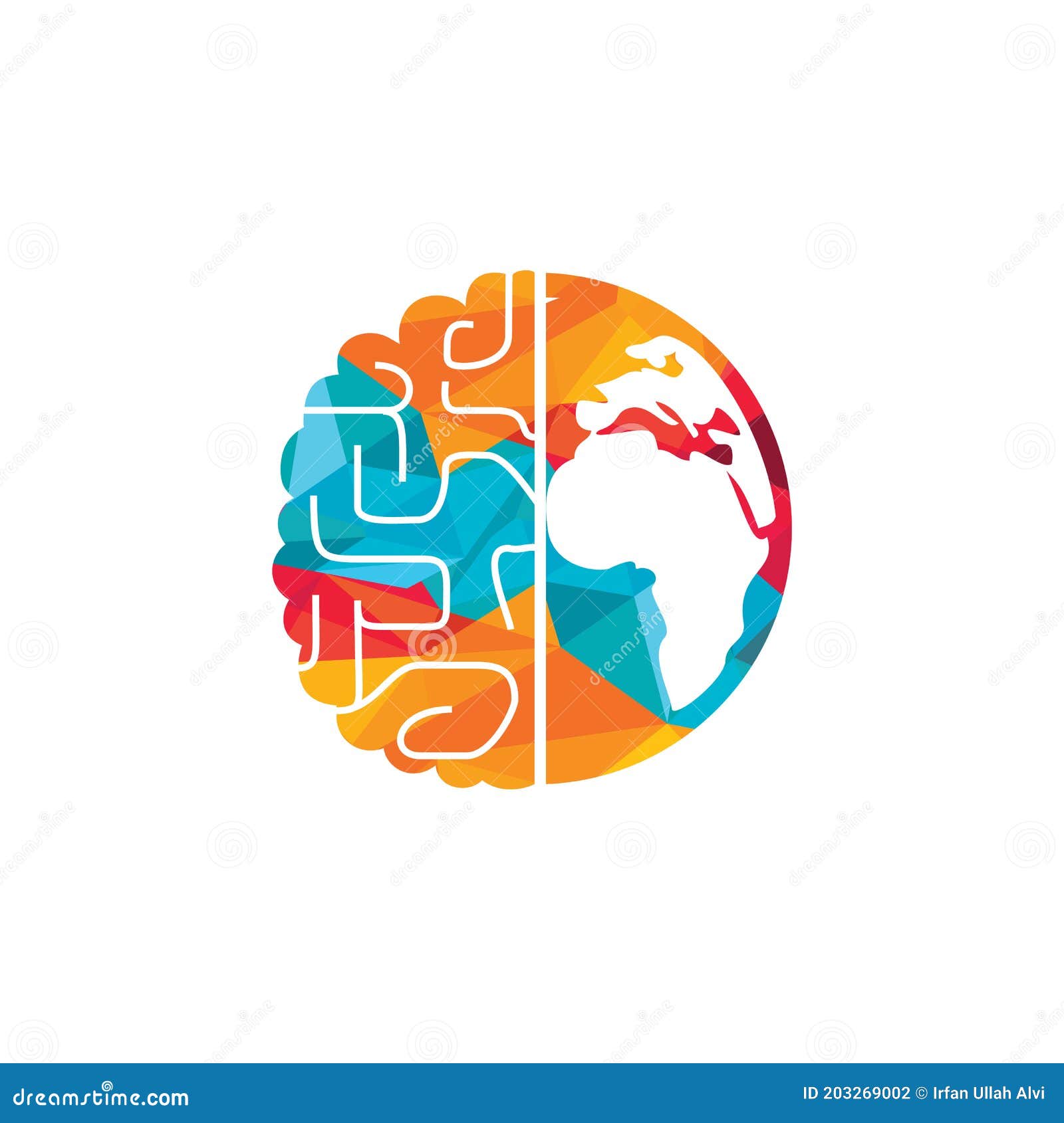 World Brain Vector Logo Template. Stock Vector - Illustration of ...