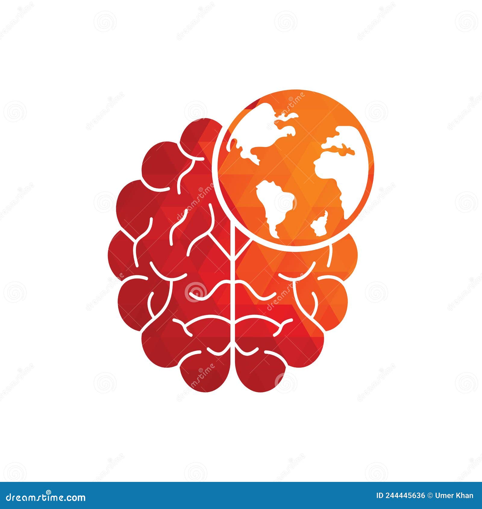 World Brain Vector Logo Template. Stock Vector - Illustration of ...