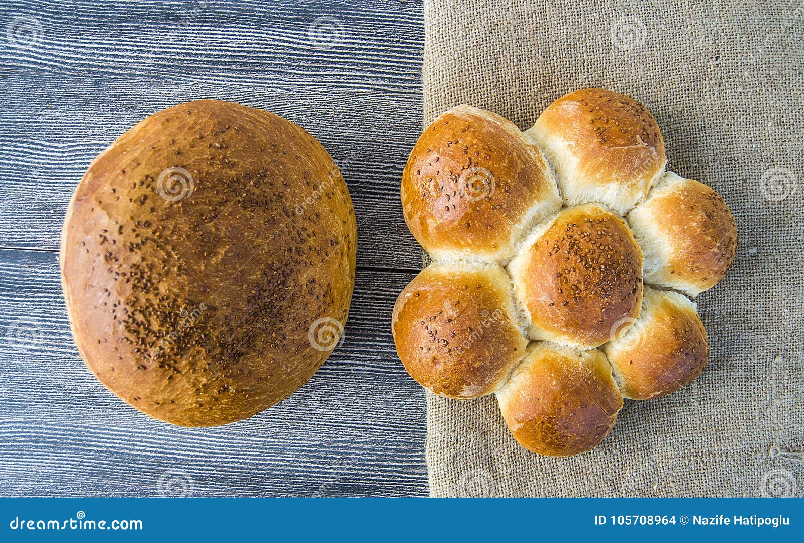 Loaf Bread Varieties, Different Types of Bread on Wooden Floor Stock ...