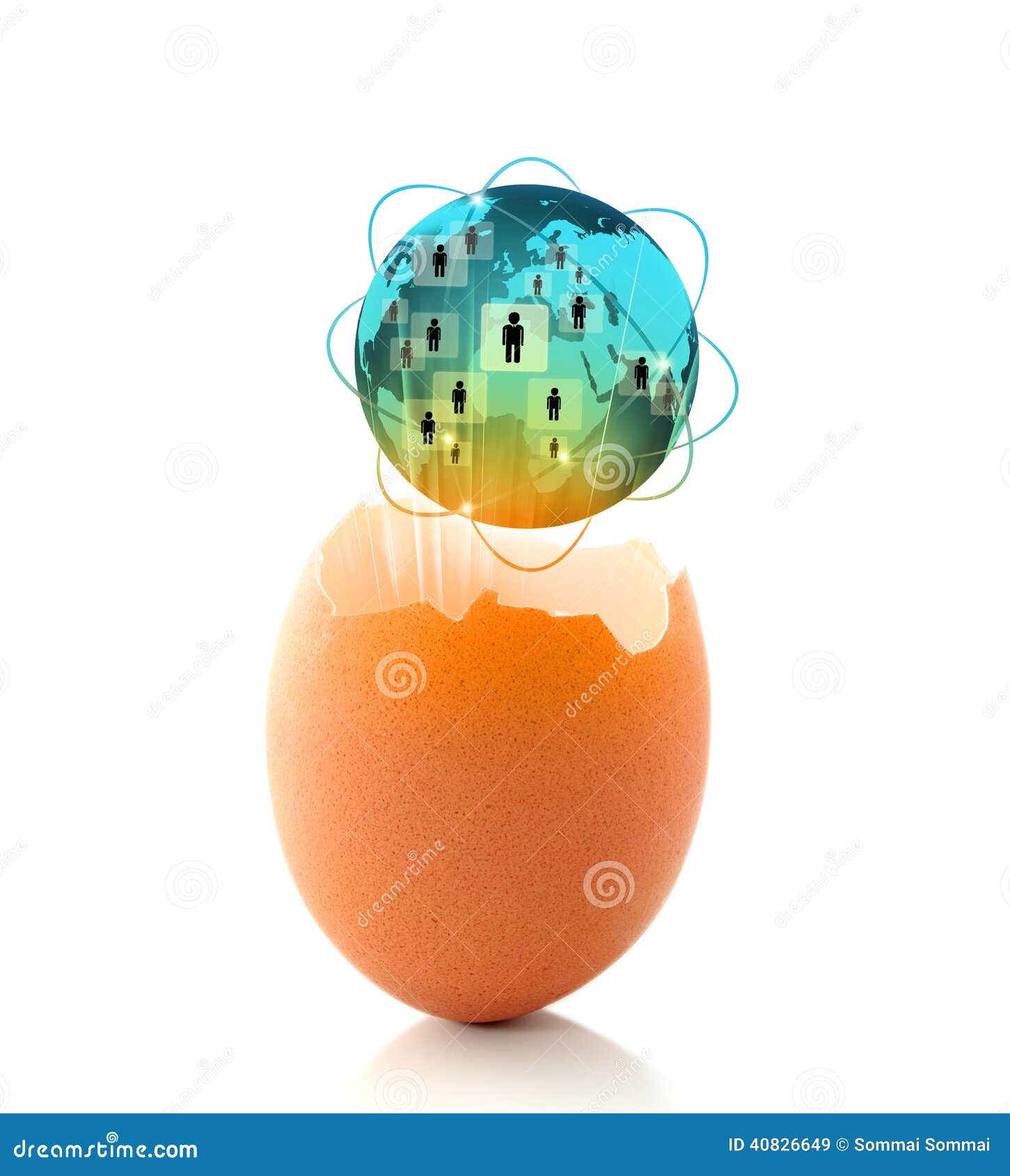 World Business Concept with a Glowing Global Egg Stock Image - Image of ...