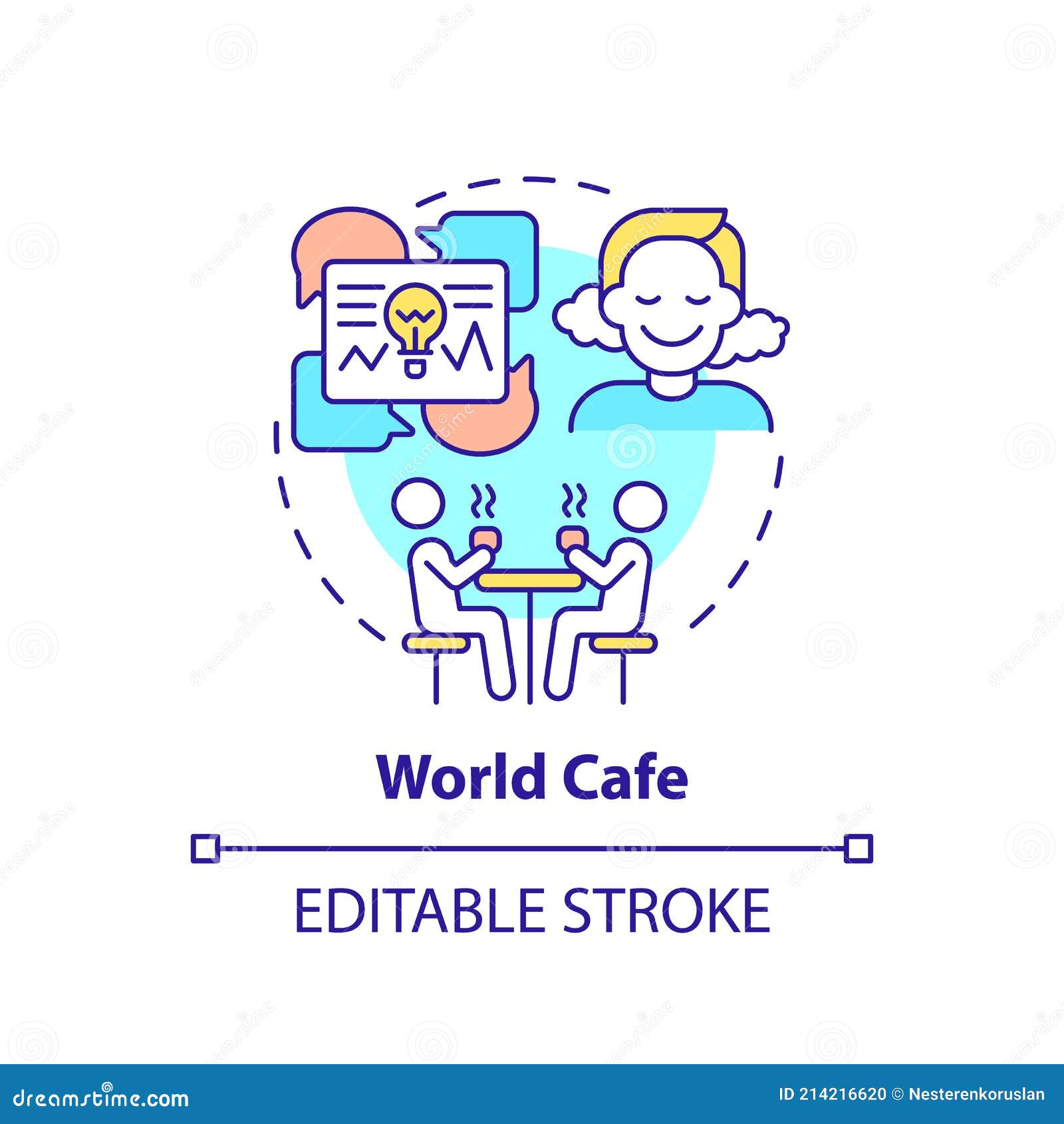 World cafe concept icon stock vector. Illustration of cafe - 214216620