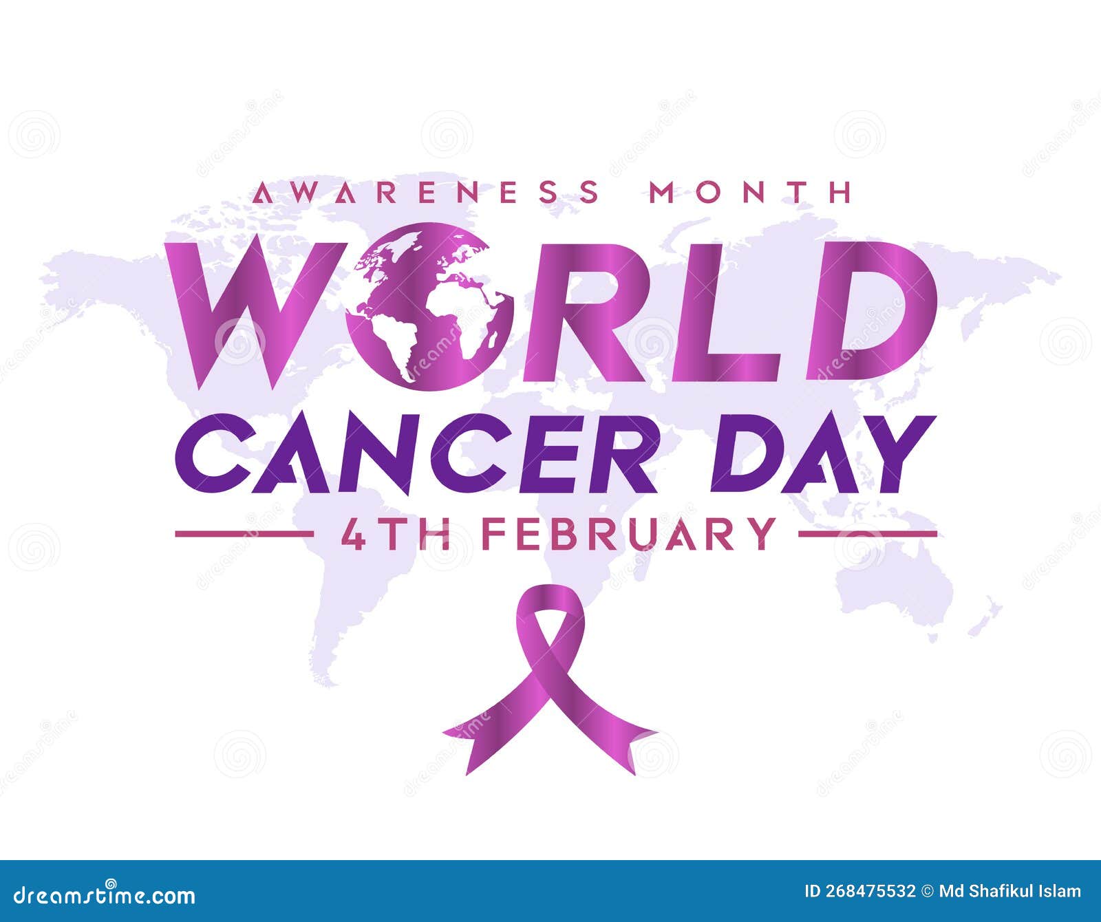 World Cancer Day, Campaign World Cancer Day Poster Stock Illustration ...