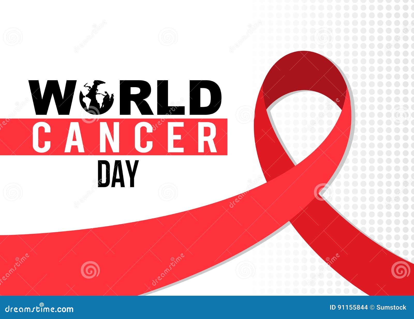 World Cancer Day Ribbon Design Stock Vector Illustration Of World