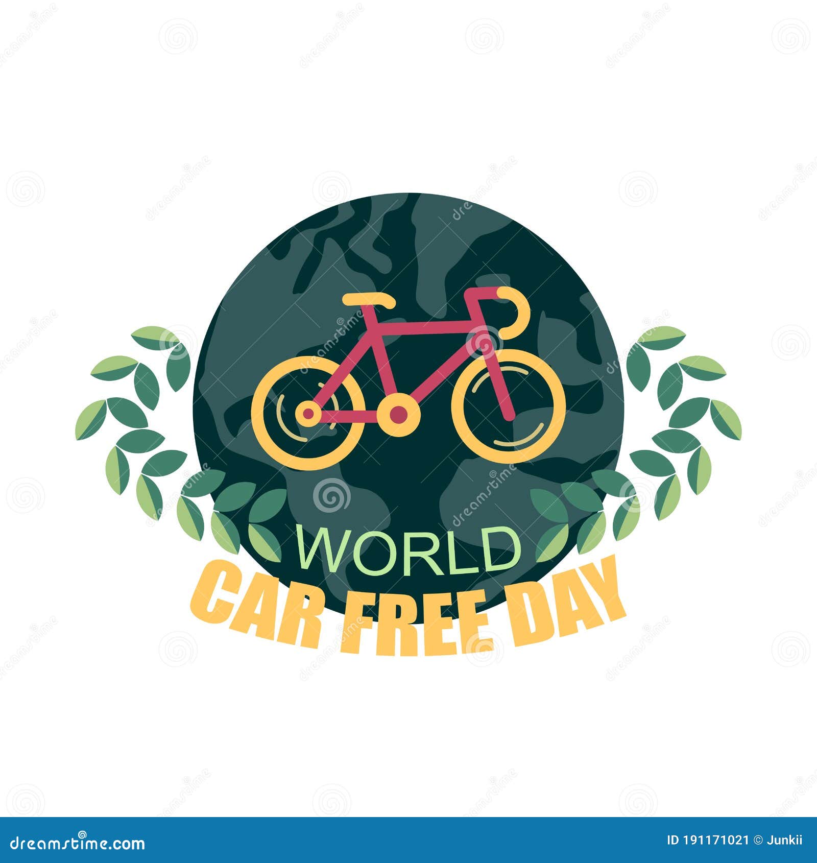 World Car Free Day Symbol Vector Design on White Background Stock ...