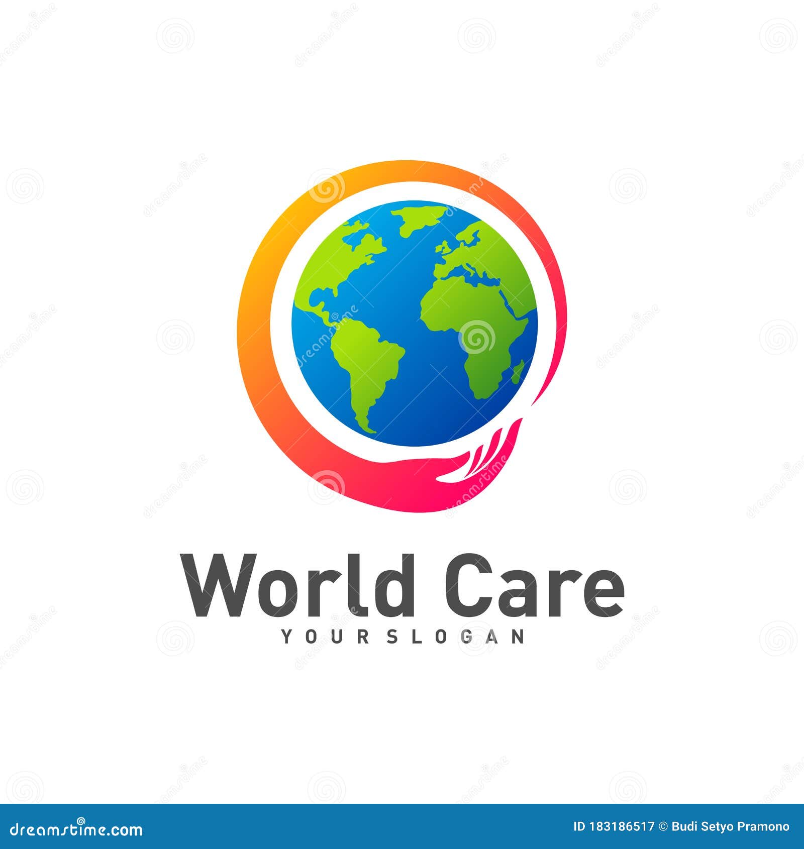World Care Logo Design Template Vector, Earth Care Logo Concept ...