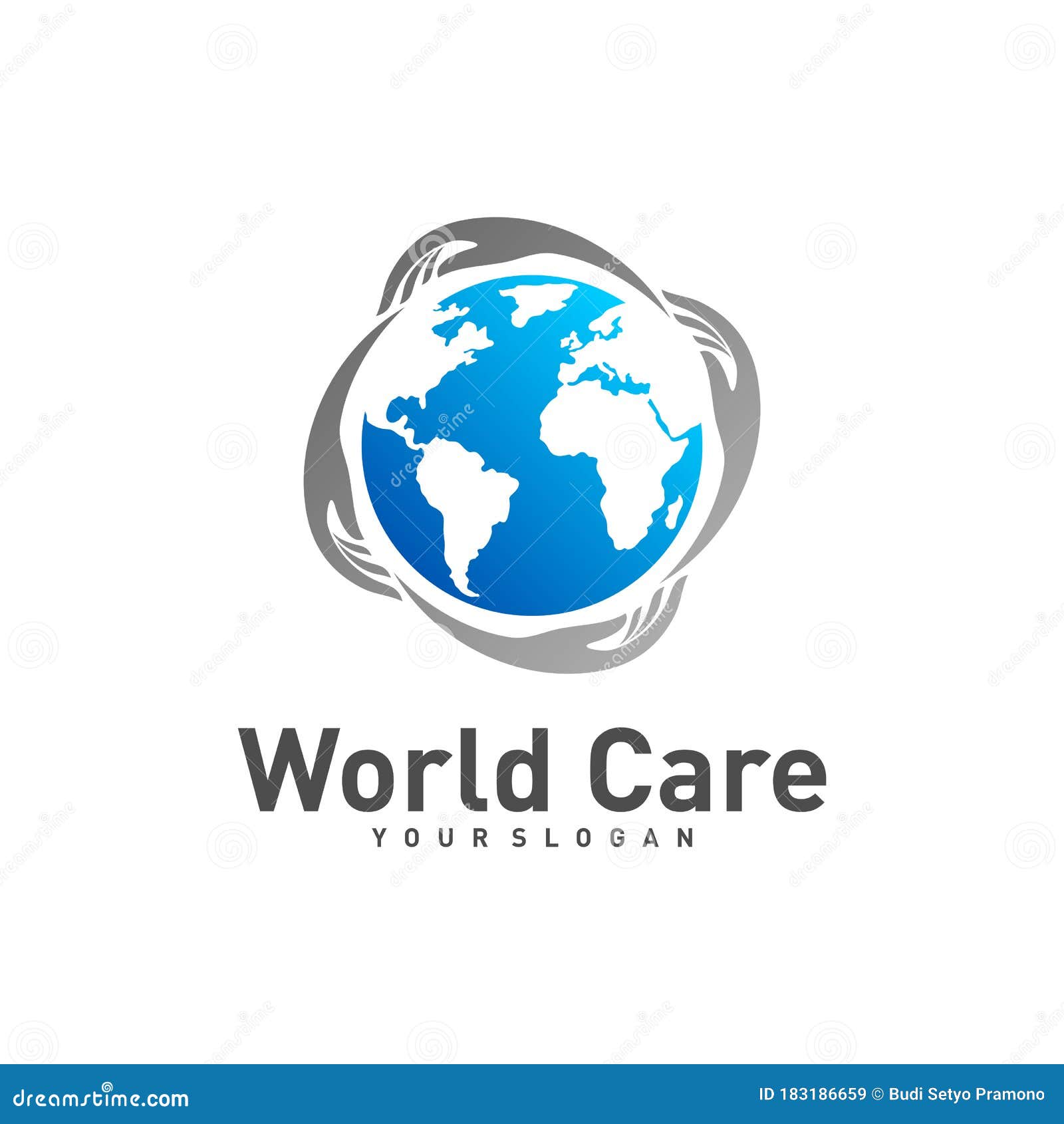 World Care Logo Design Template Vector, Earth Care Logo Concept ...