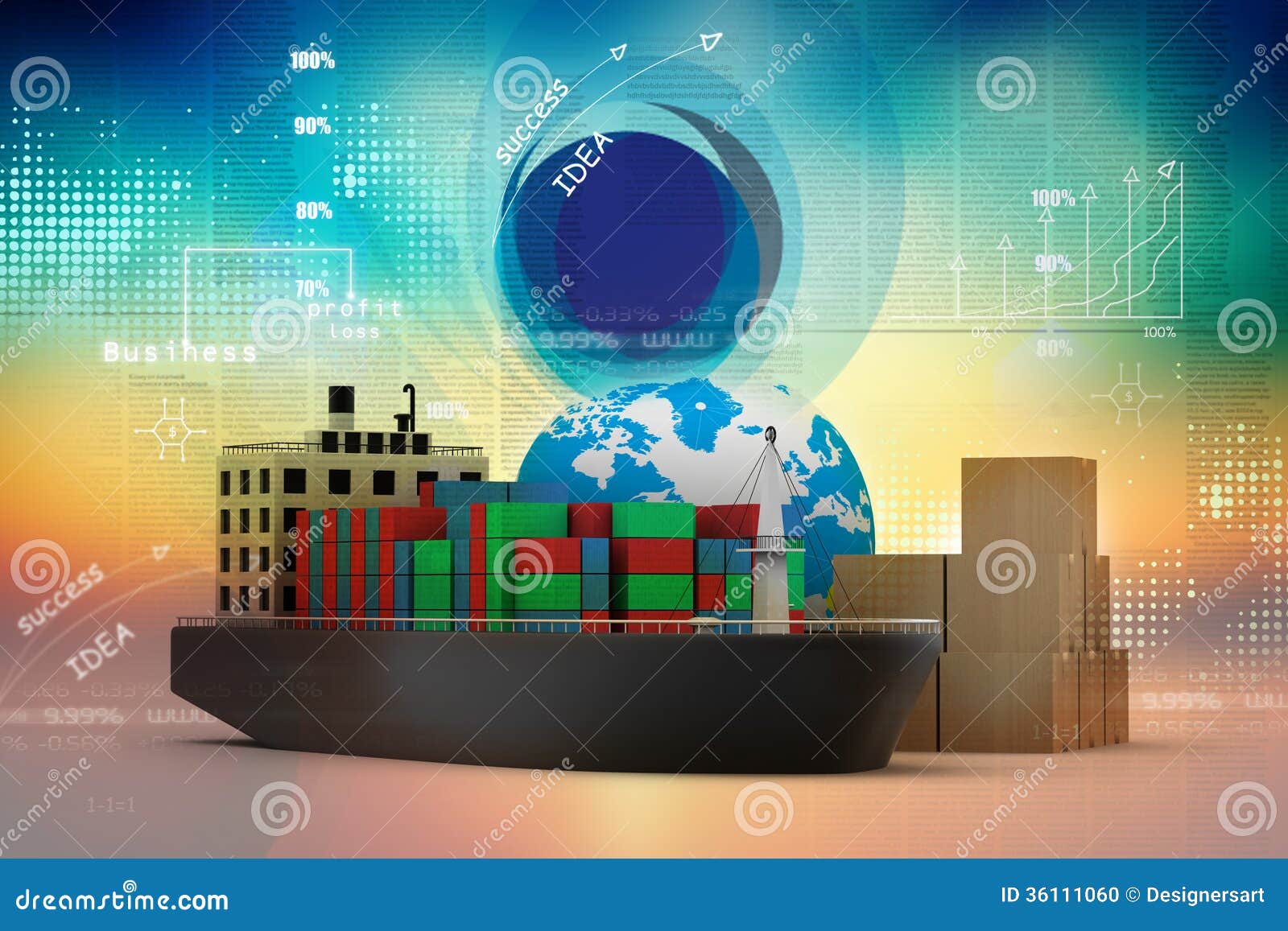 World Cargo Transport Concept Stock Illustration - Illustration of ...