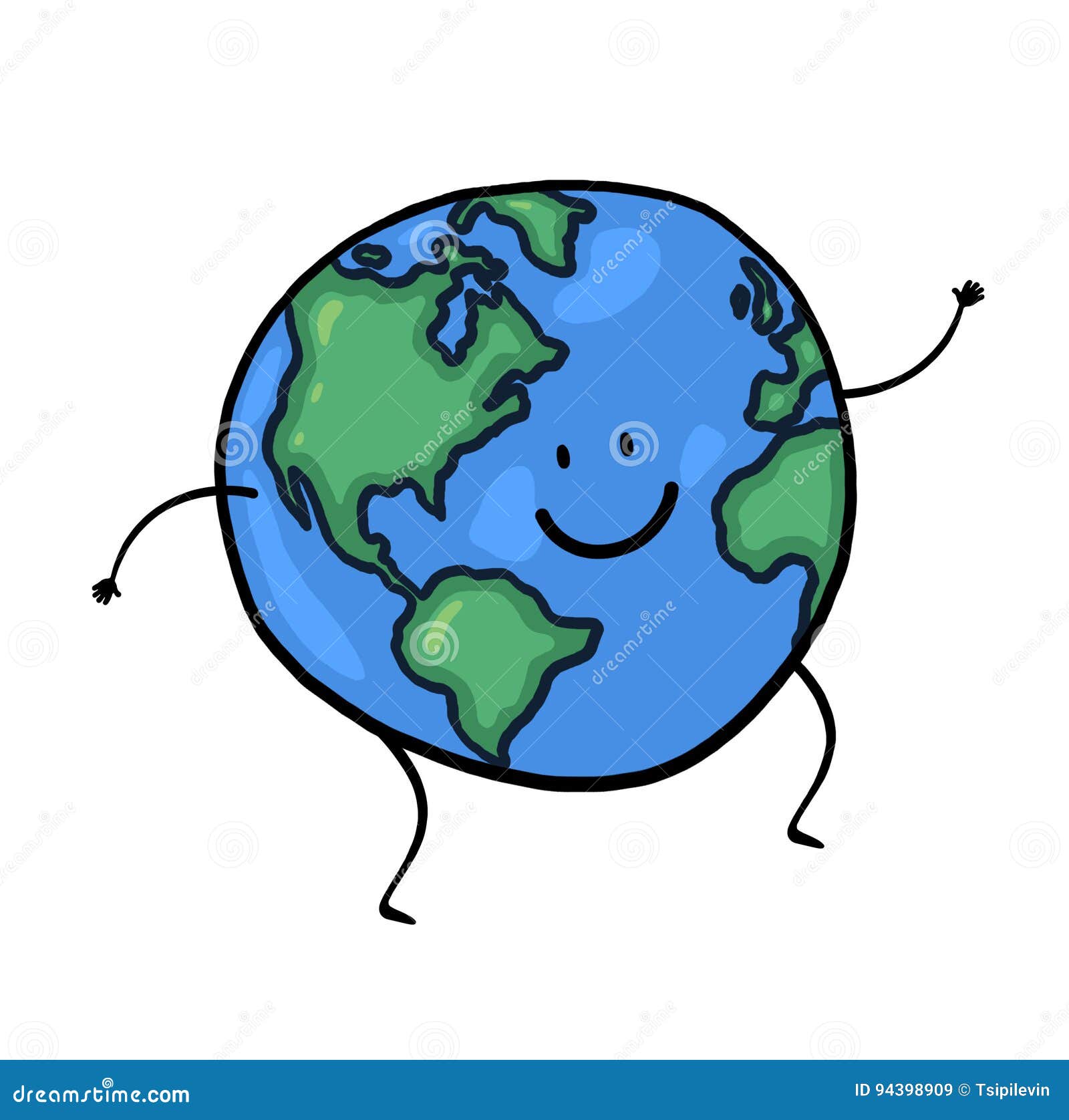 World Cartoon Character on White Background Stock Illustration ...