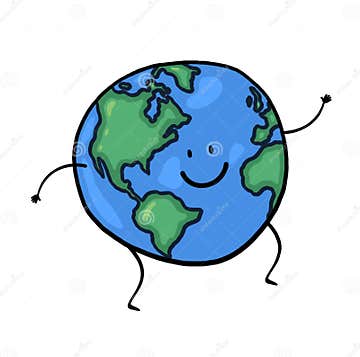 World Cartoon Character on White Background Stock Illustration ...