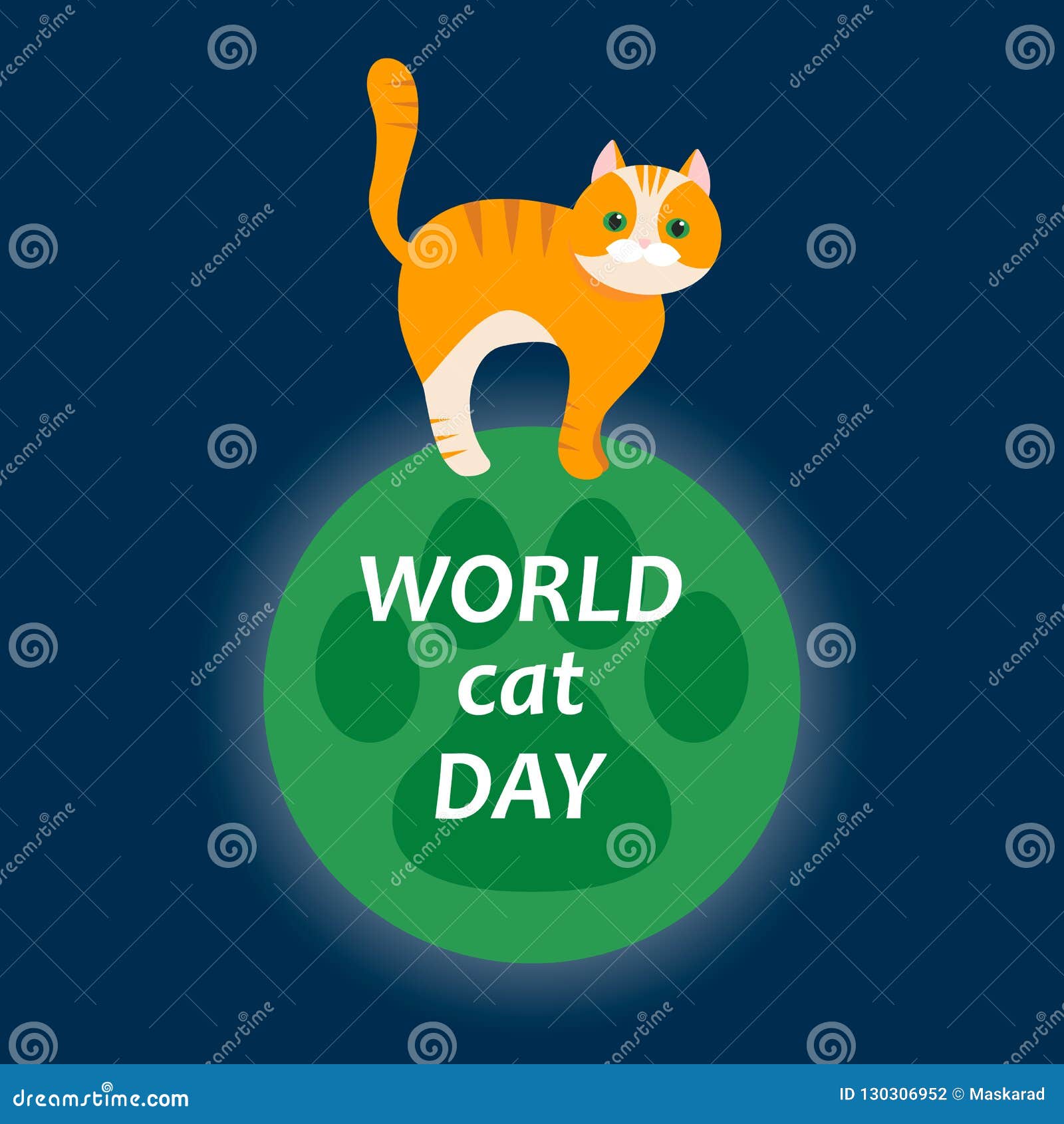 World Cat Day. Vector Illustration Stock Illustration - Illustration of ...
