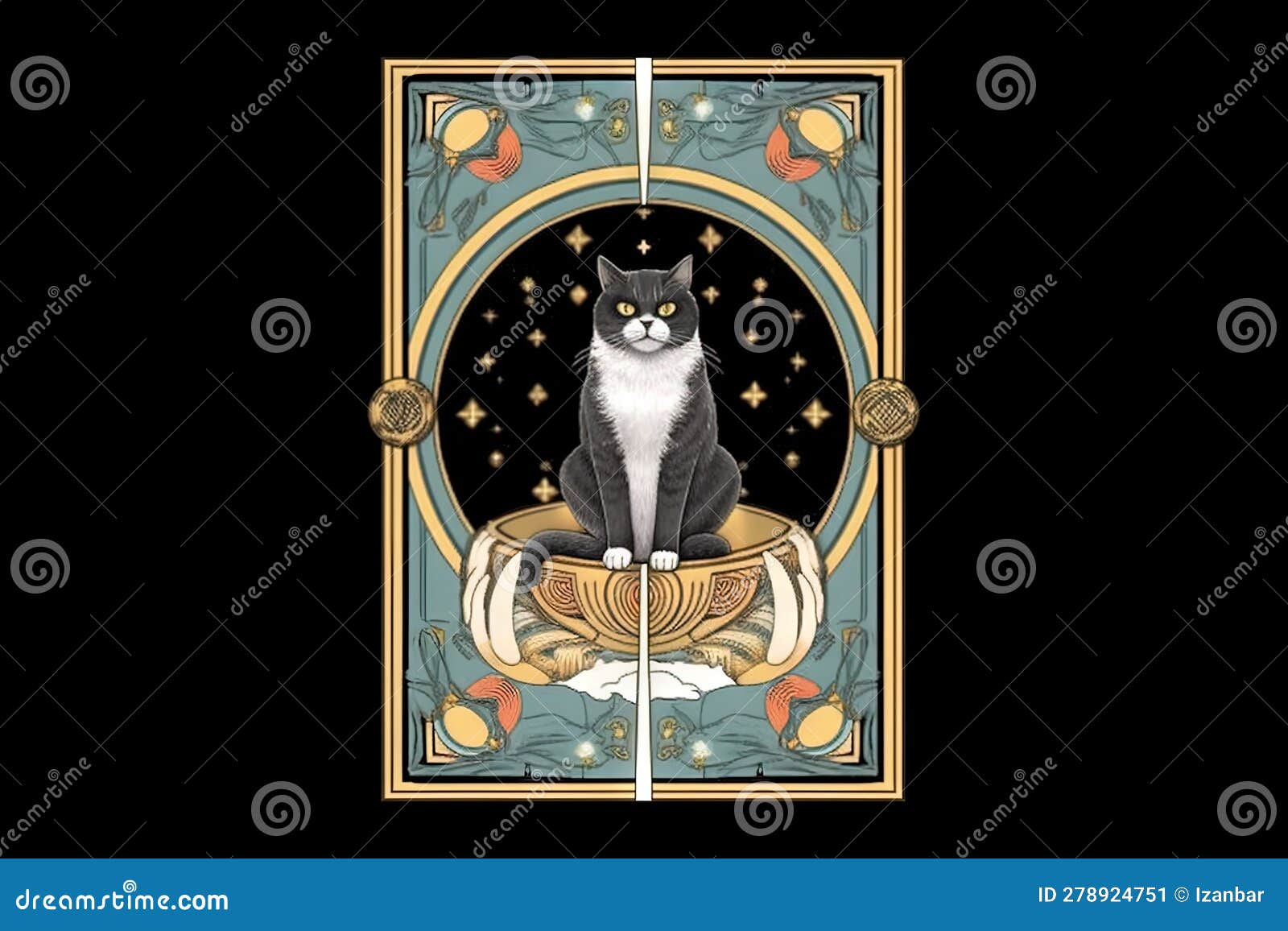 The World Cat Tarot Card Illustration Generative Ai Stock Illustration ... The World Cat Tarot Card Illustration Generative Ai Stock Illustration ...