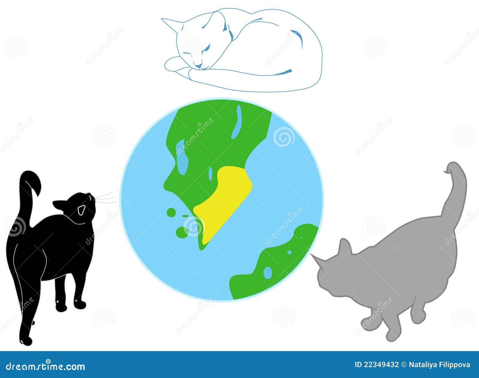 World of cats stock vector. Illustration of black, domestic - 22349432