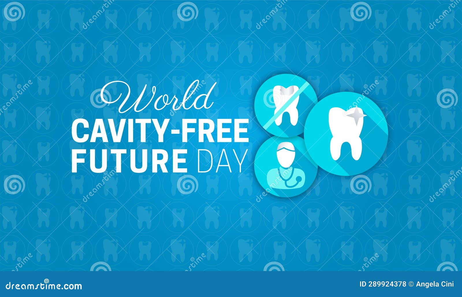 World Cavity-Free Future Day Blue Background Illustration Stock Vector ...