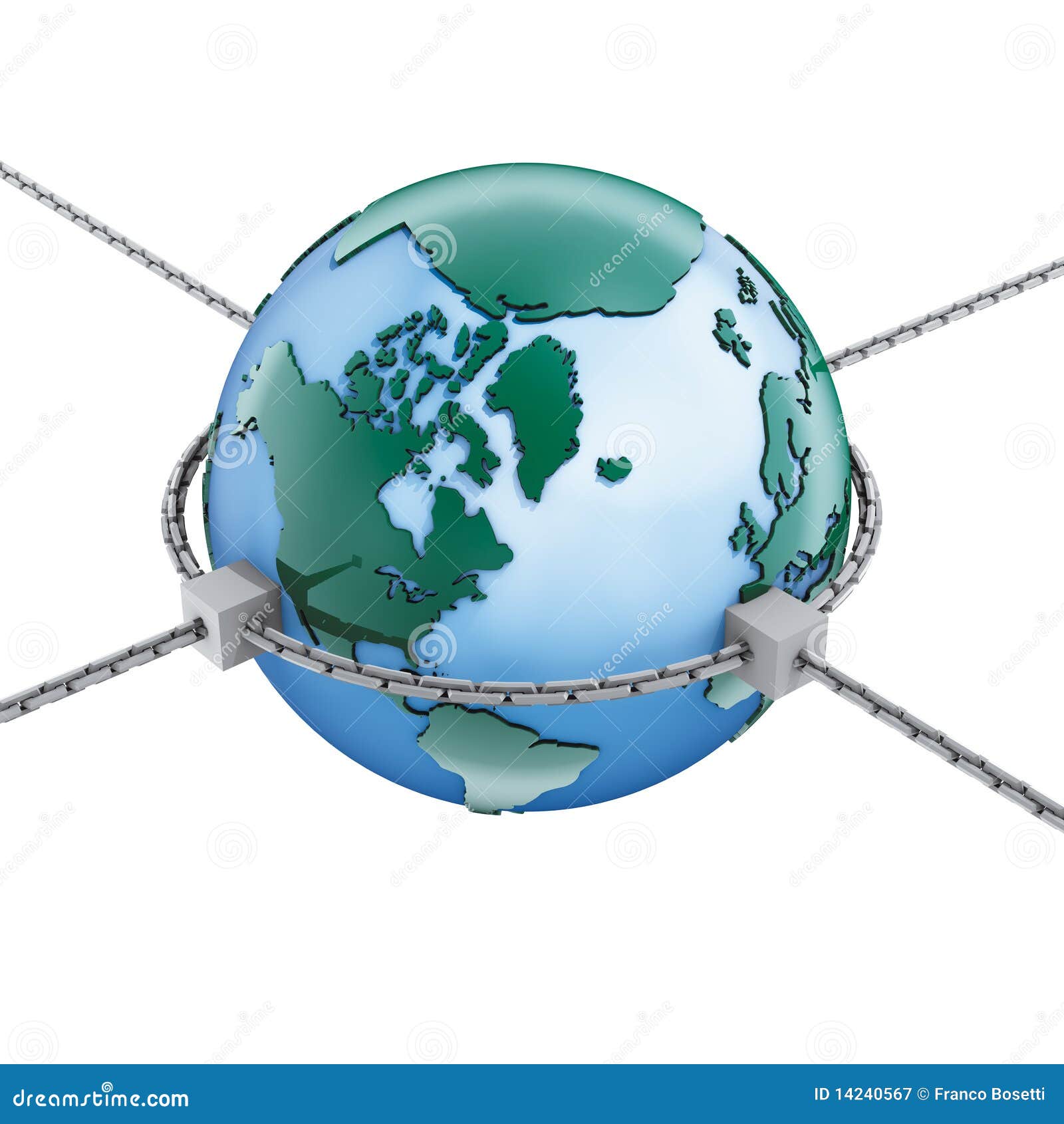 World and chains stock illustration. Illustration of south - 14240567