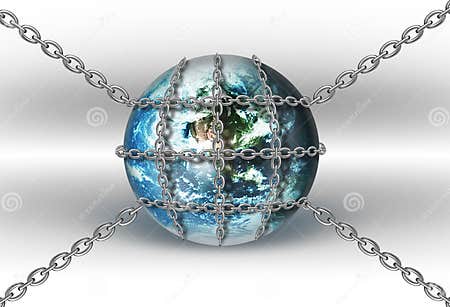 World in chains stock illustration. Illustration of earth - 19208490