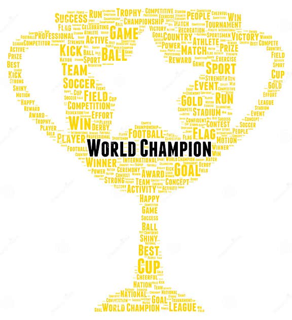 World Champion Word Cloud Shape Stock Illustration - Illustration of ...