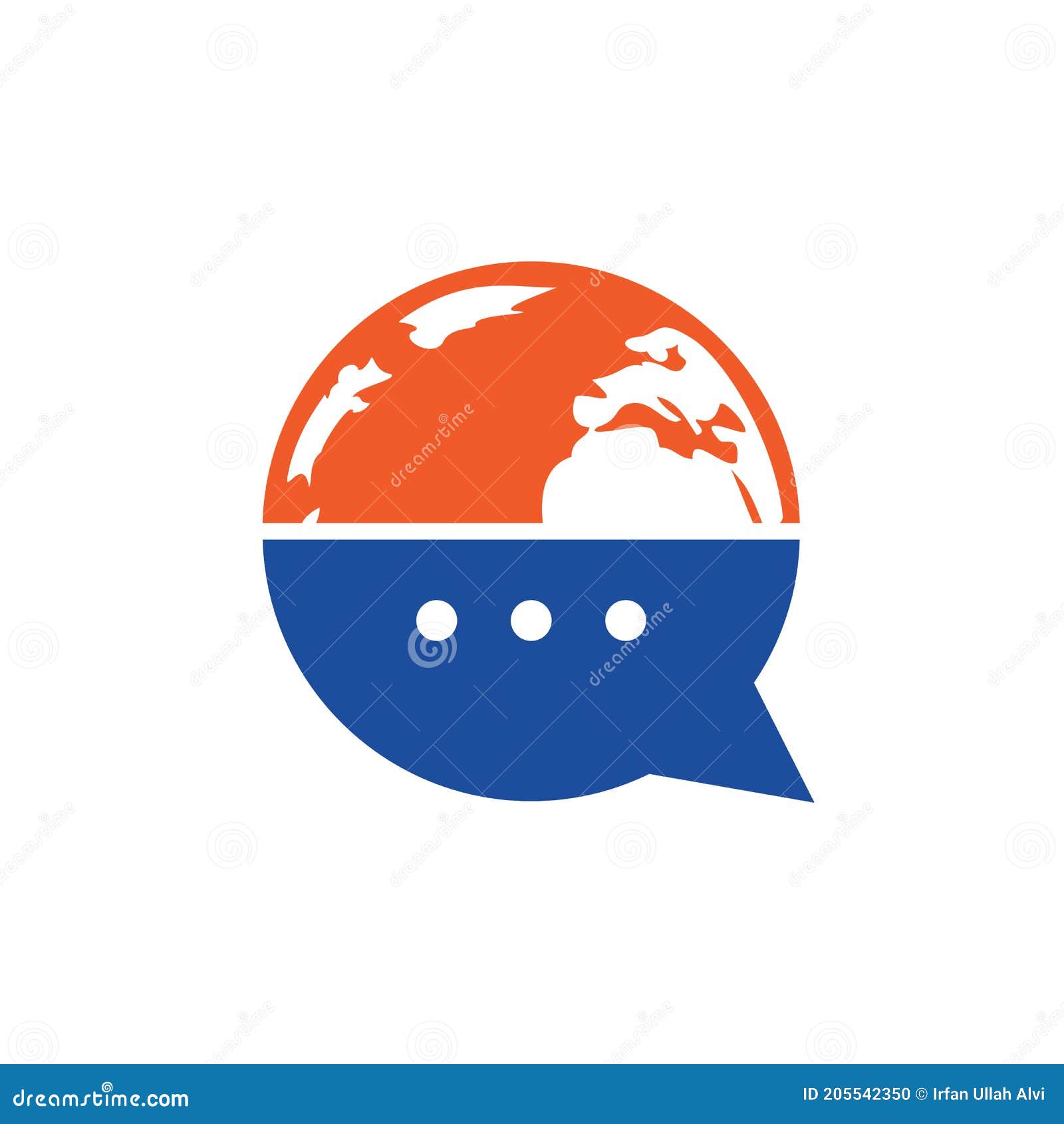 World Chat Vector Logo Design. Stock Vector - Illustration of ...