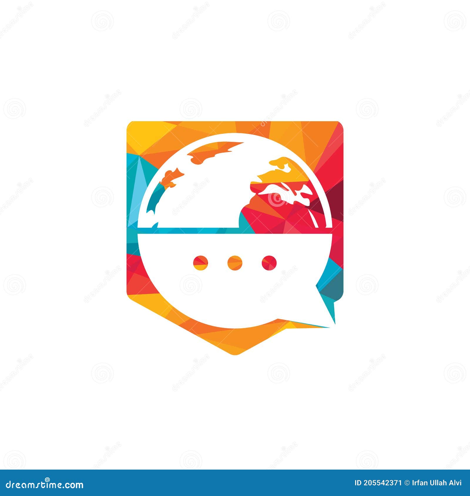 World Chat Vector Logo Design. Stock Vector - Illustration of globe ...